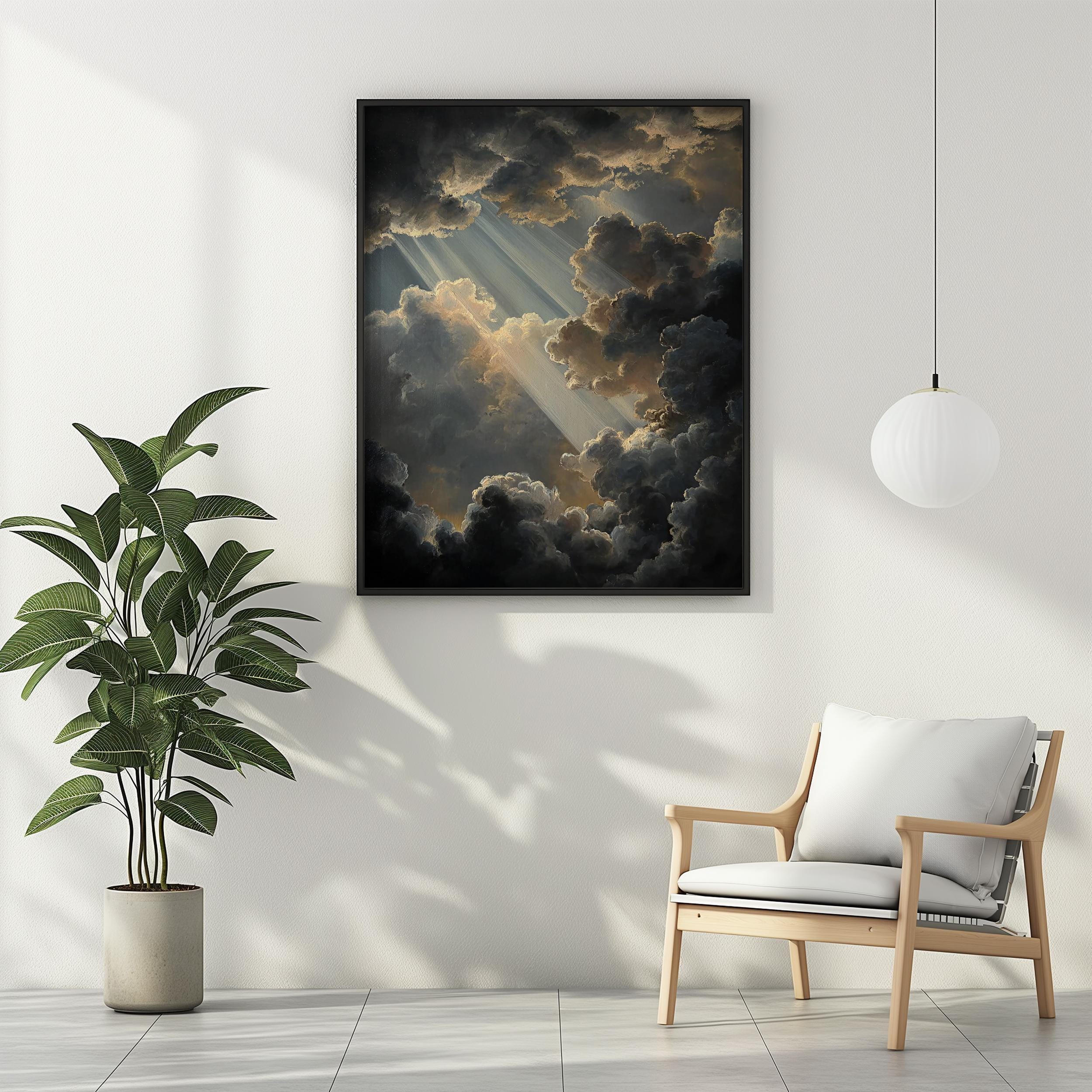 Dark Sky Clouds Wall Art Print Dark Acadenia Gothic Moody Goth Vintage ...
