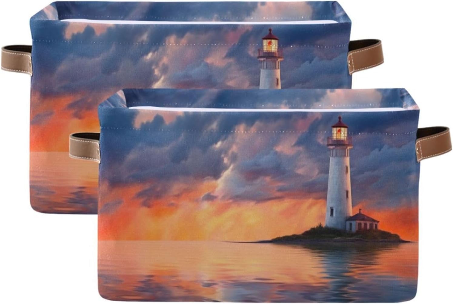 Dark Sky Lighthouse3 Foldable Storage Basket for Shelves, Collapsible ...