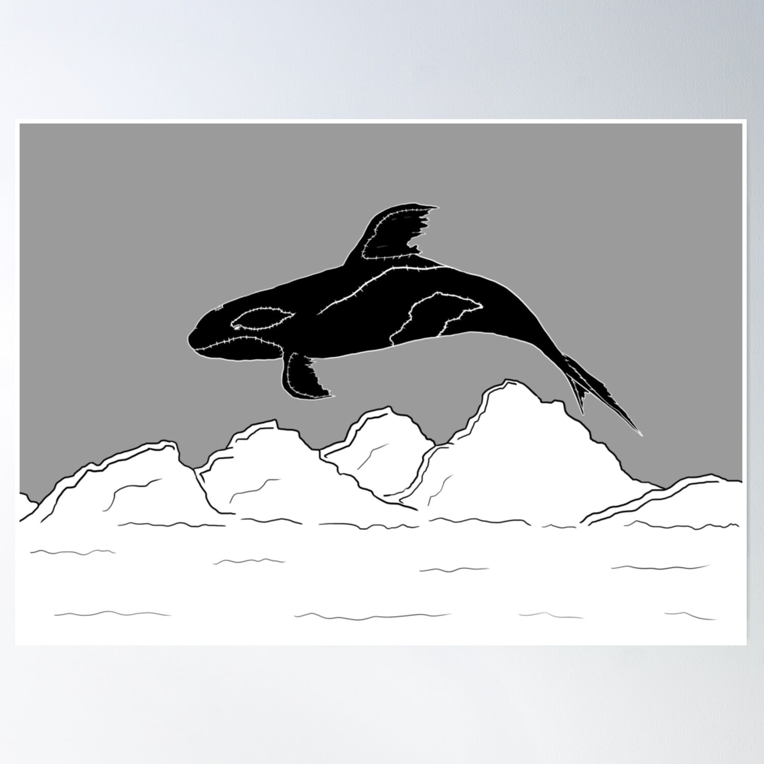 Dark Sky Orca Poster Wall Art, Modern Wall Decor, 8x12 UNFRAMED ...