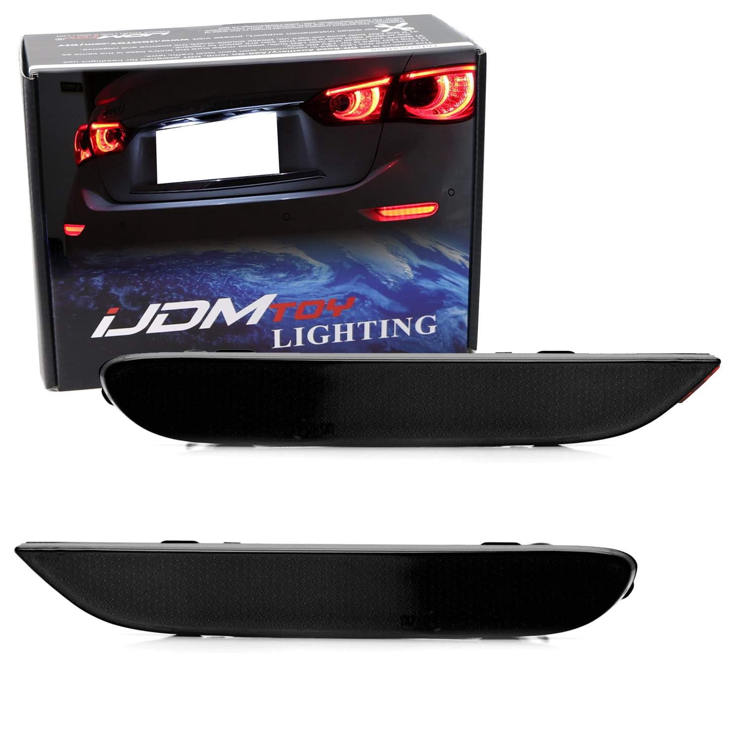 Dark Smoked Lens 60-SMD LED Bumper Reflector Lights For Infiniti Q50 ...