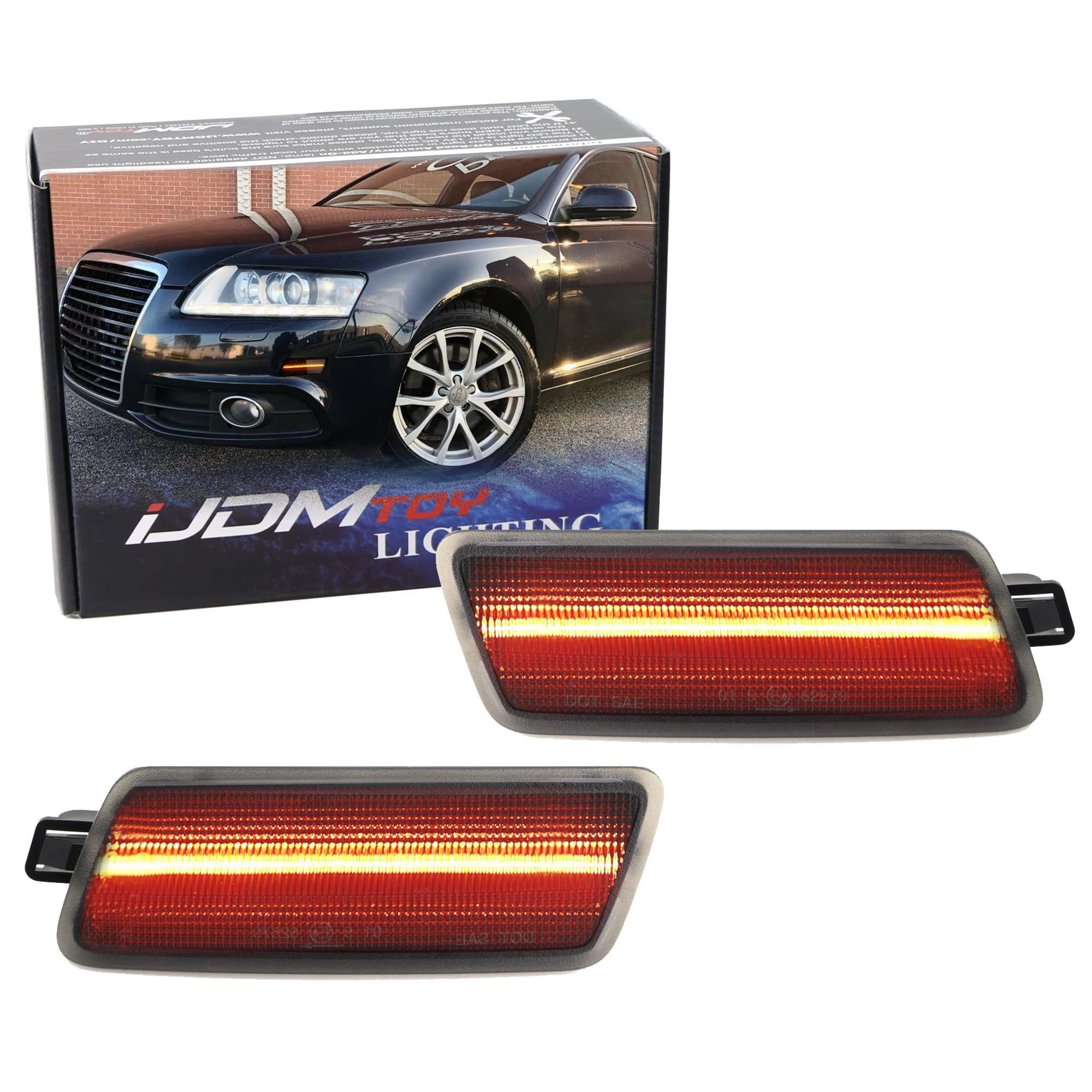 Dark Smoked Lens Amber Full LED Bumper Side Marker Light Kit For 2005 ...
