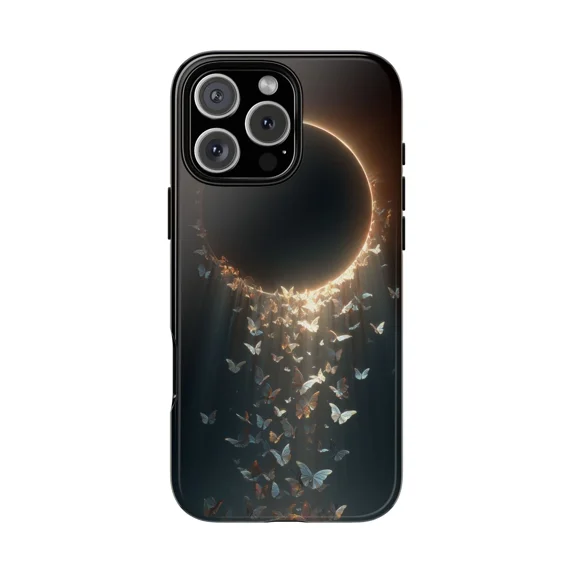 Dark Solar Eclipse Butterflies Art Case for iPhone 17 through 11 Pro ...