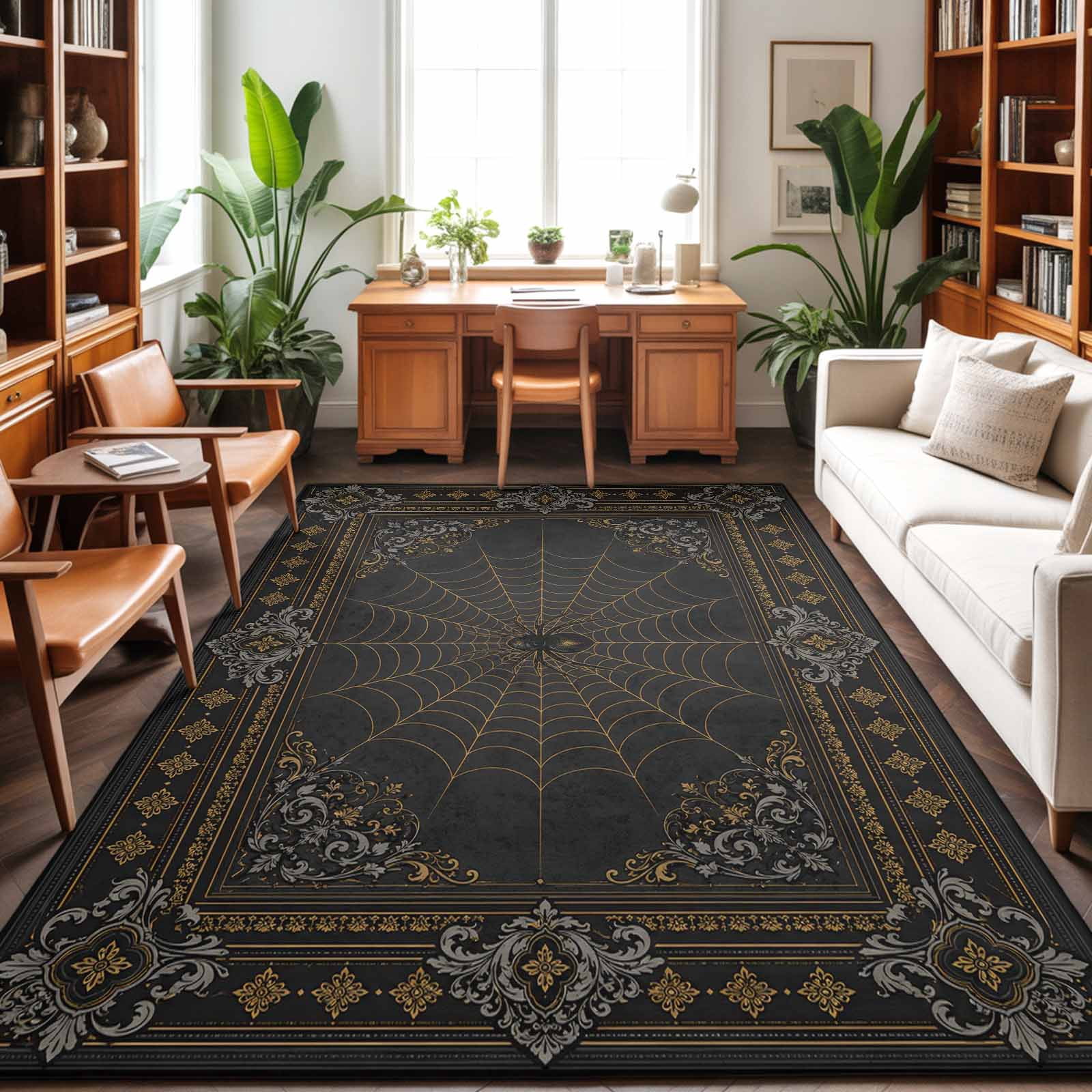 Dark Spiders 2.7'x5' Rug for Office Desk Chair Area Small Bedroom ...