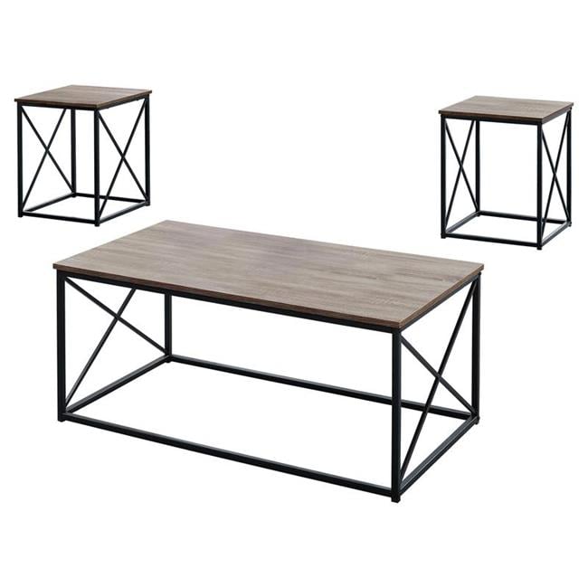 Dark Taupe, Black Metal Table Set - 3 Piece - Walmart.com