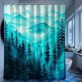 Dark Teal Forest Shower Curtain Teal Blue Turquoise Shower Curtains for ...