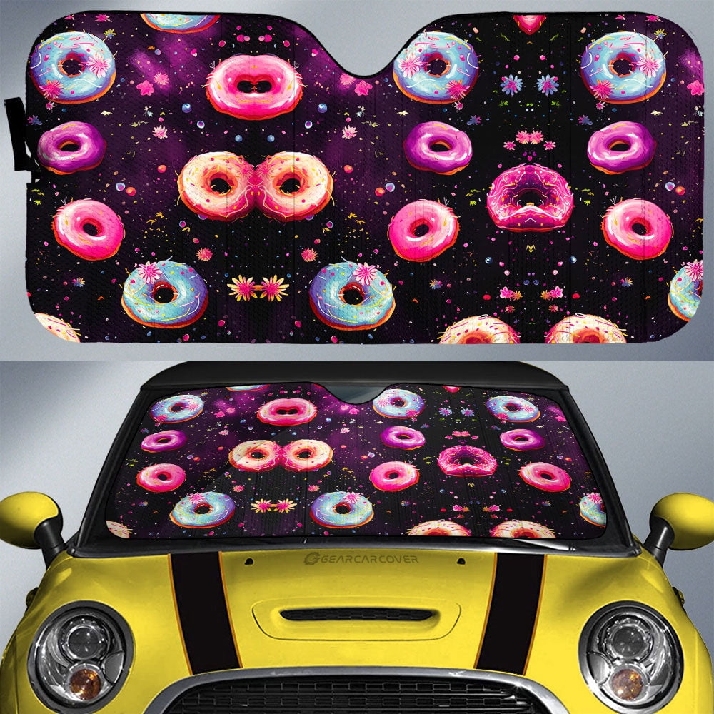 Dark Theme Donuts Car Sunshade Custom Girly Pattern Car Accessories ...