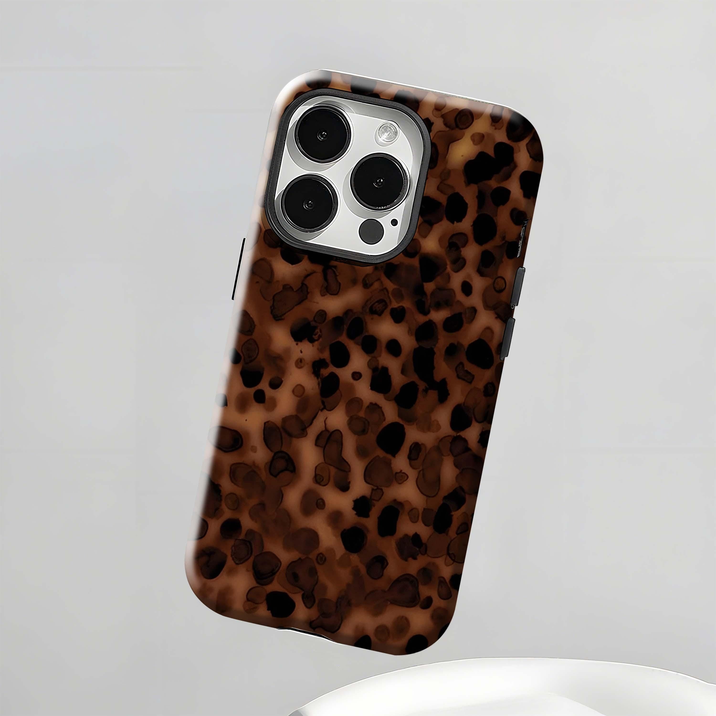 Dark Tortoise Pattern Chic Phone Case iPhone 17 11 12 13 14 15 16 Pro ...