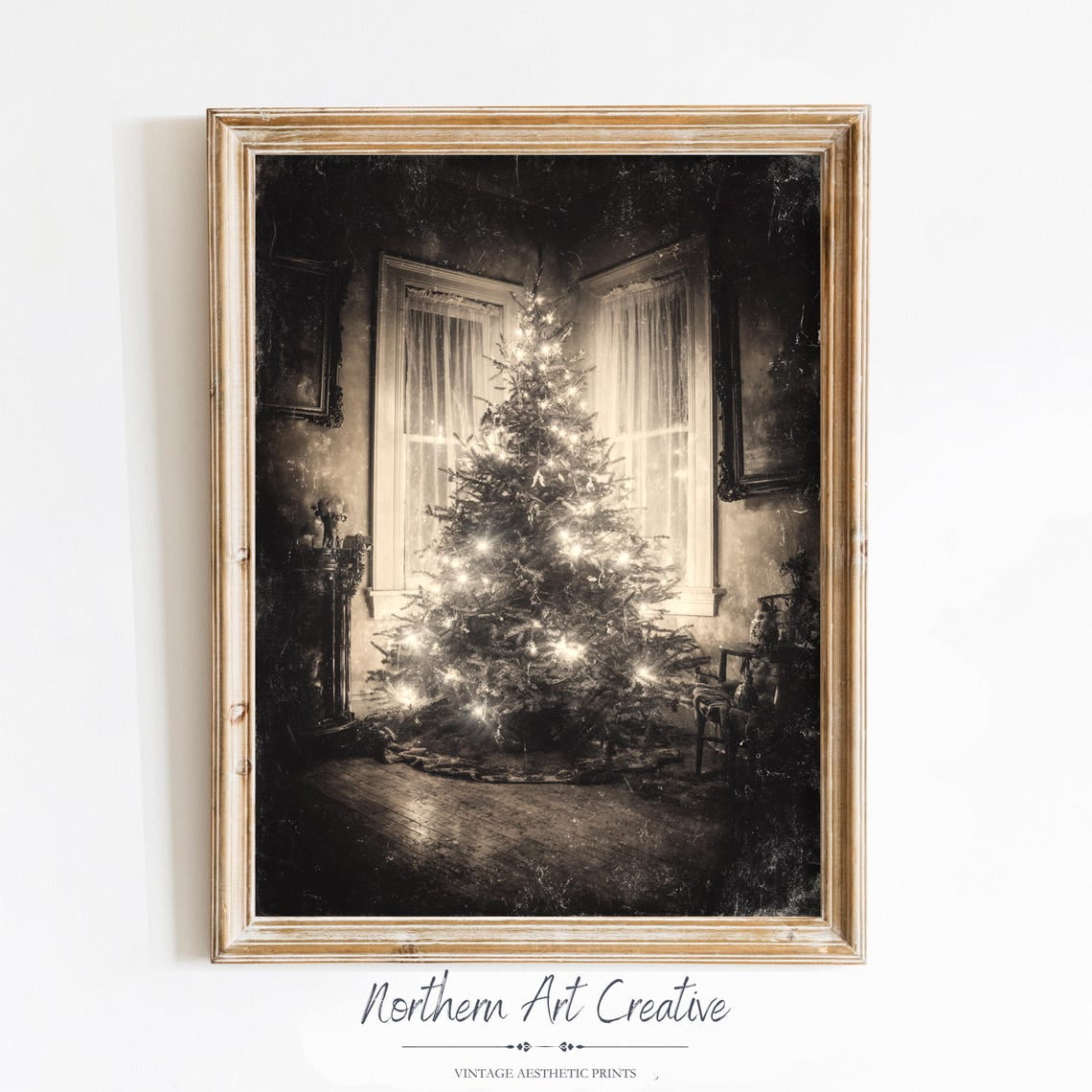 Dark Tree Wall Art: Old Photograph Style Tree Print, Vintage Home Decor ...