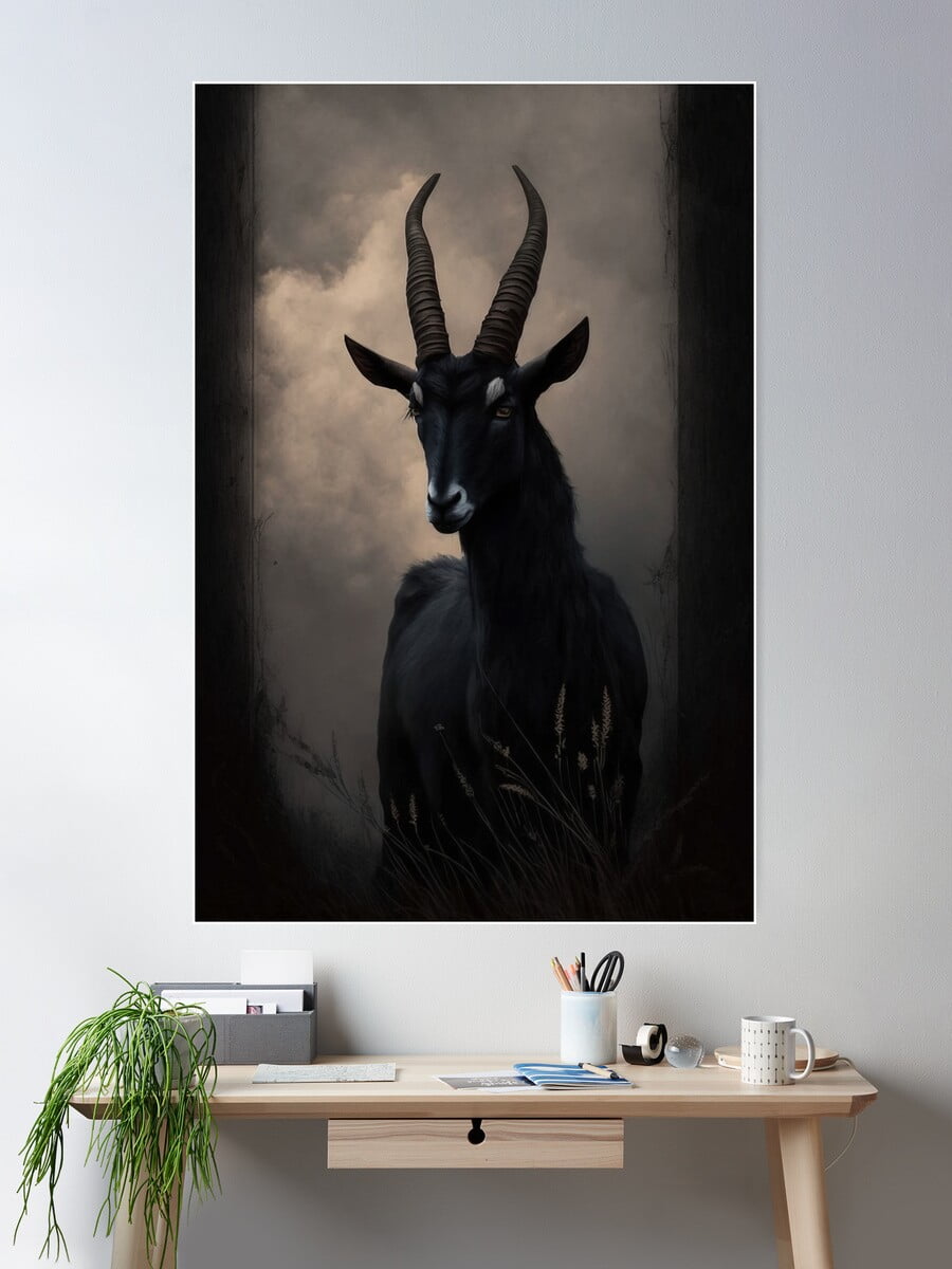 Dark Victorian Goat Portrait Poster Wall Art, Modern Wall Decor For ...