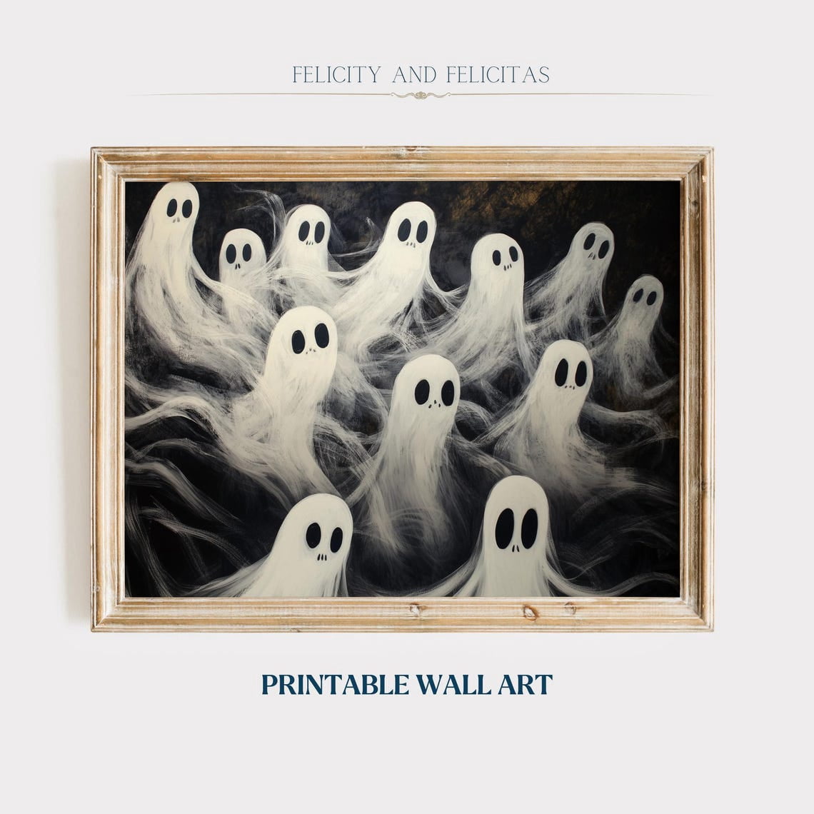 Dark Wall Art, Spooky Ghost Decor, Spooky Season Painting, Trendy Art ...