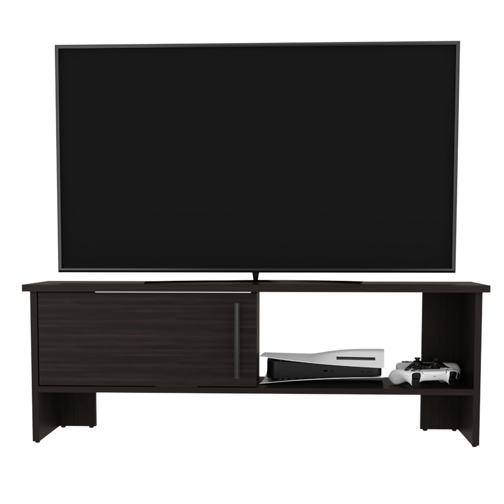Dark Walnut Finish Engineered Wood TV Stand / For Long - Term Use in ...