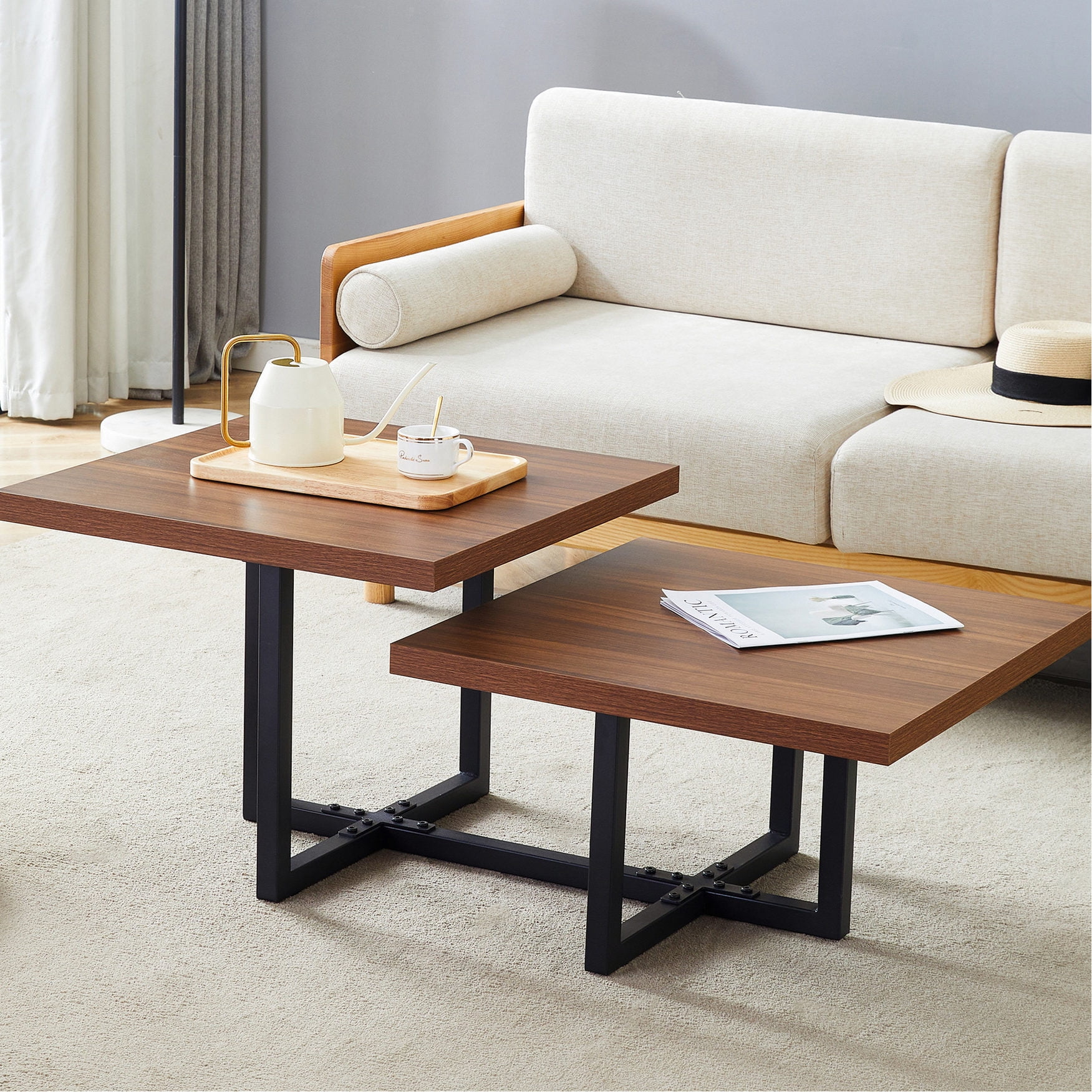 Dark Walnut MDF - Easy Assembly Feature - Home Living Use - Good ...