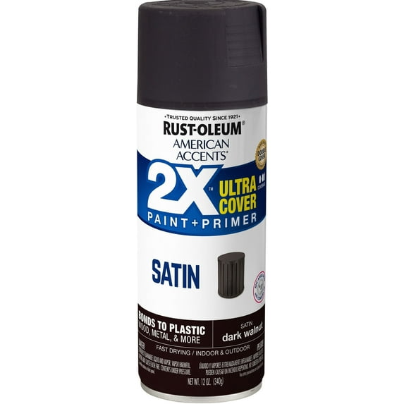 Dark Walnut, Rust-Oleum American Accents 2X Ultra Cover Satin Spray ...