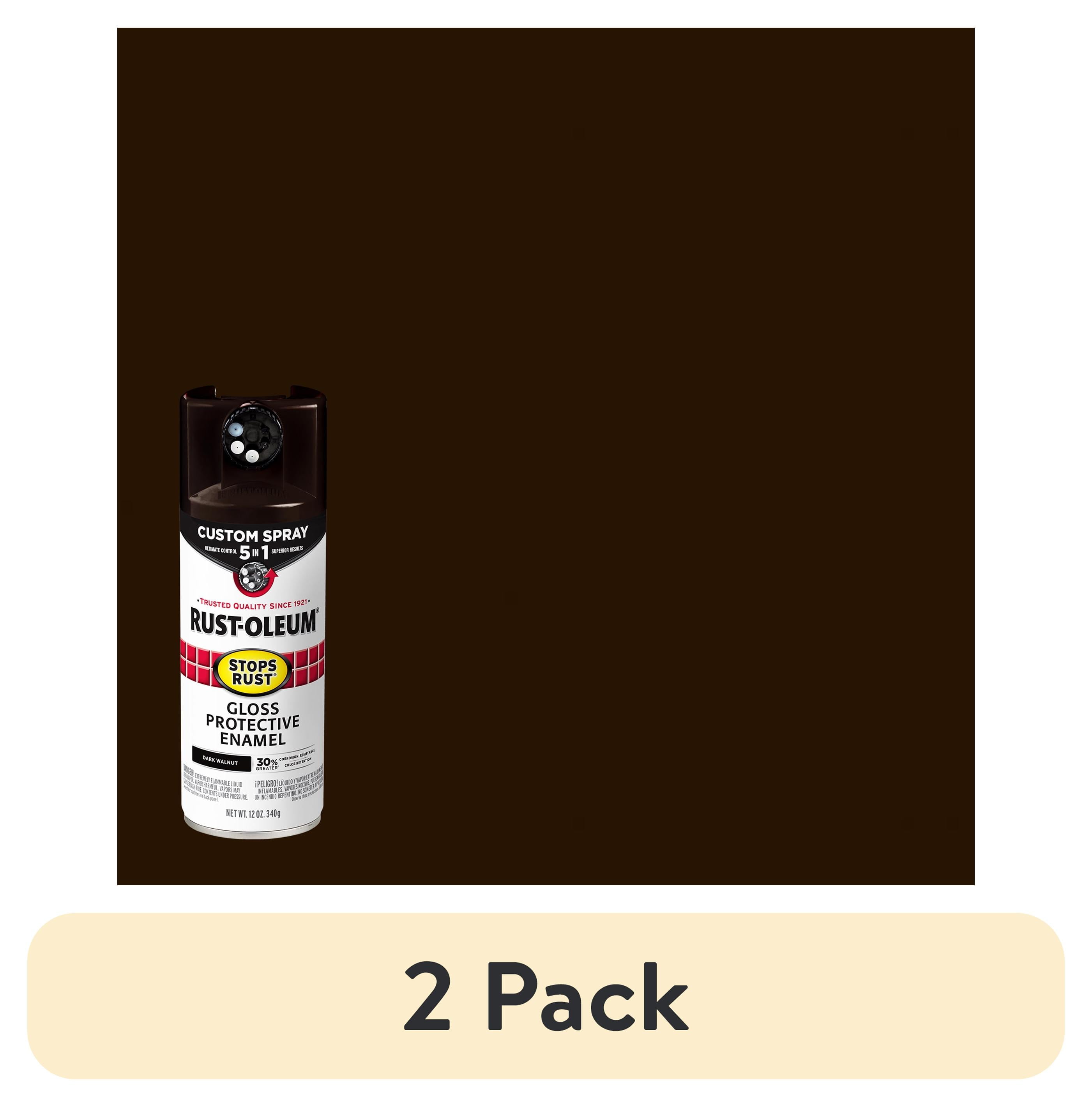 (2 pack) Dark Walnut, Rust-Oleum Stops Rust Custom Sprays 5 in 1 Gloss ...