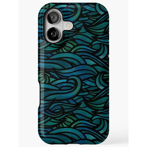 Dark Waves Abstract Ocean Art Phone Case for iPhone 11 12 13 14 15 16 ...