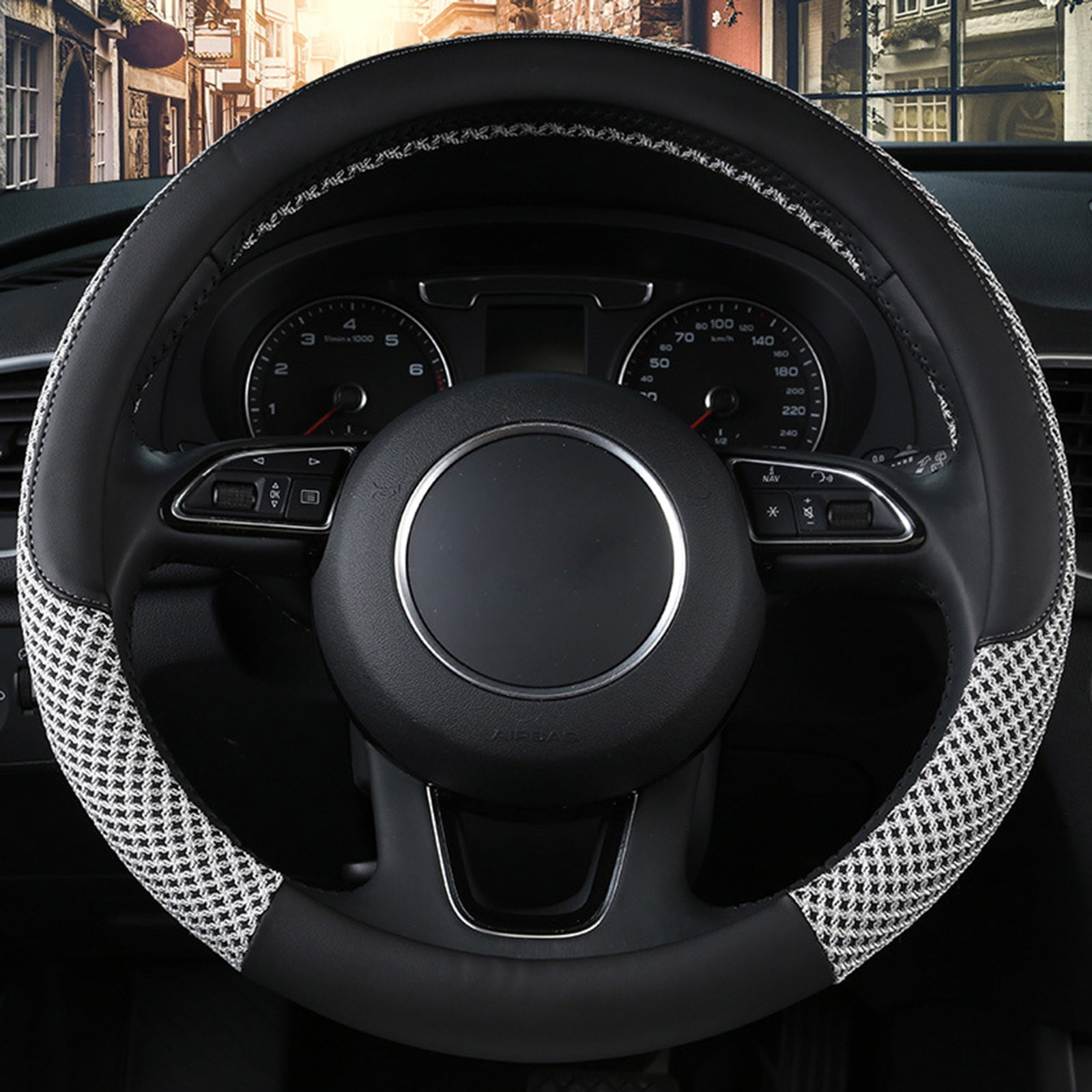 Dark Wheel Cover Summer Ice Mesh Car Steering Wheel Cover Is Available ...