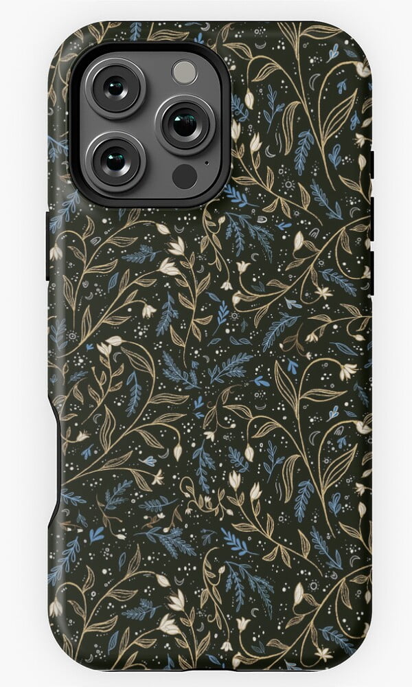 Dark Whimsigoth Floral Pattern Phone Case for iPhone 16 15 14 13 12 11 ...