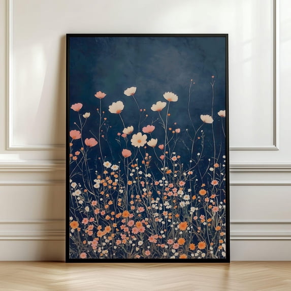 Dark Wildflowers Print, Botanical Landscape, Unframed Paper Poster ...