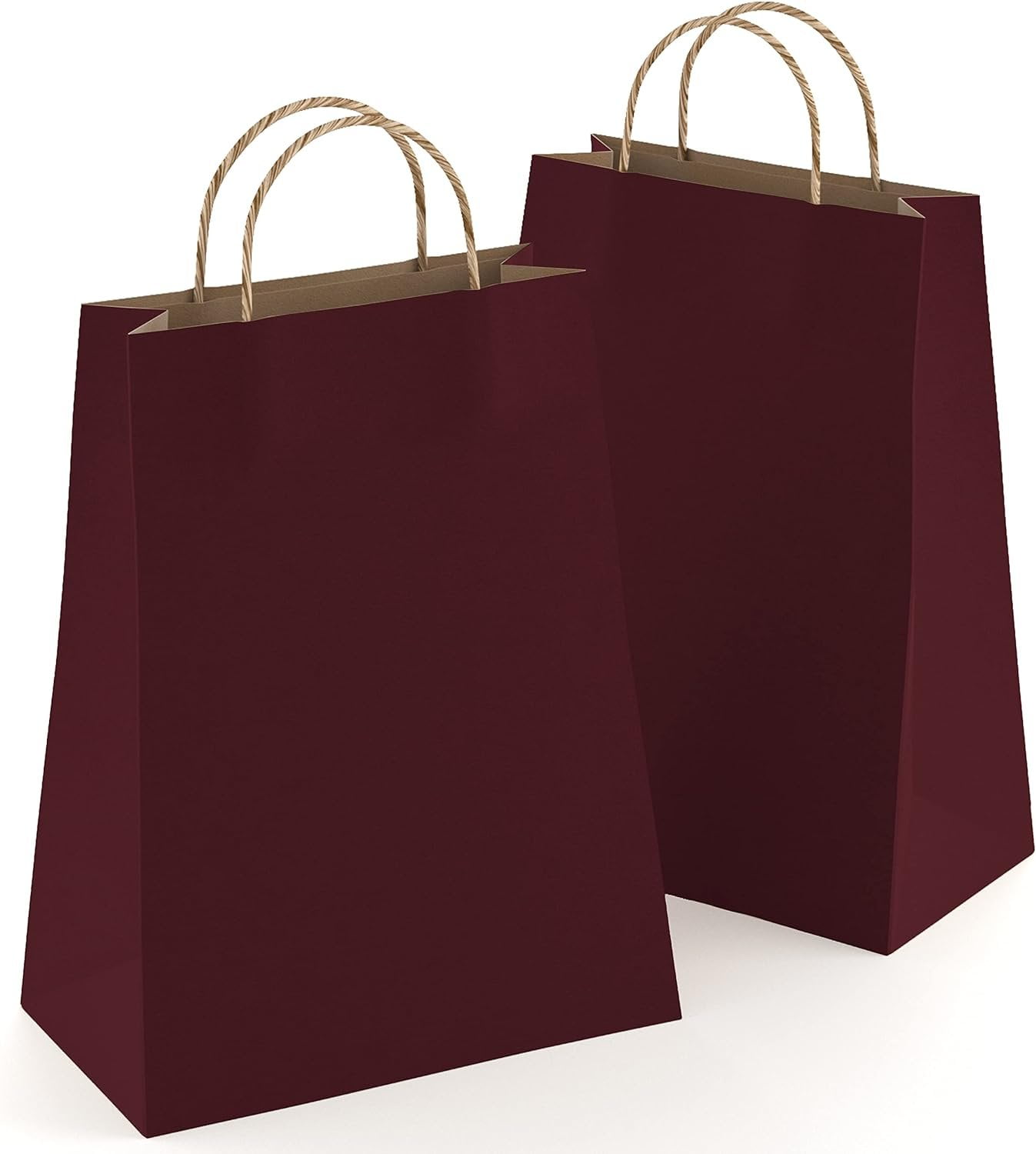 Dark Wine Kraft Paper Bags With Handles Bulk 8 X 475 X 105 Inch Pack Of 25 Kraft Paper T