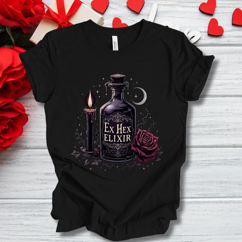 Dark Witchy Valentine's T-Shirt - Ex Hex Elixir, Mystical Ex Hex Elixir ...