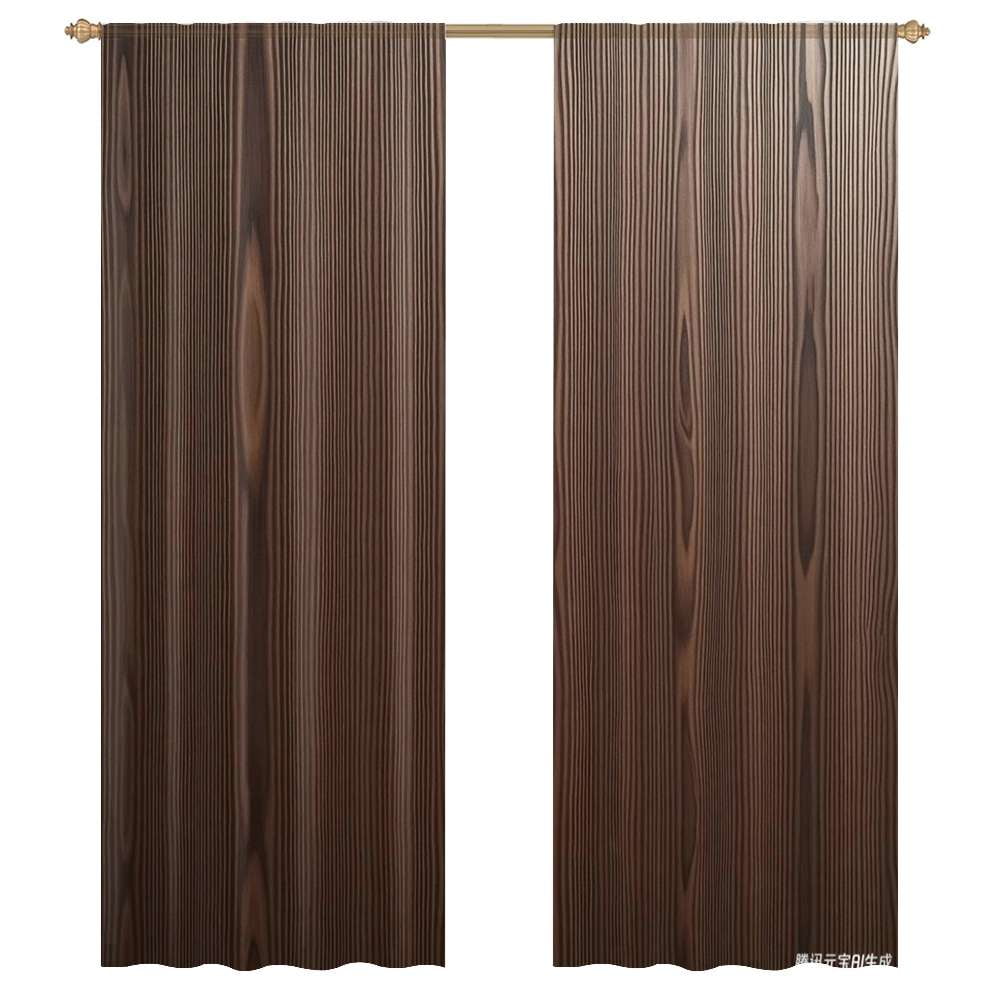 Dark Wood Grain Texture Sheer Voile Curtain Window Tulle Curtains For ...