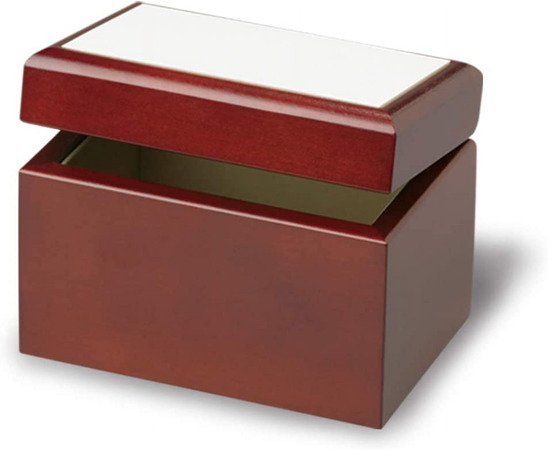 Dark Wood Recipe Box w/ 5 1/8’’ x 3 1/8’’ Tile for Sublimation ...