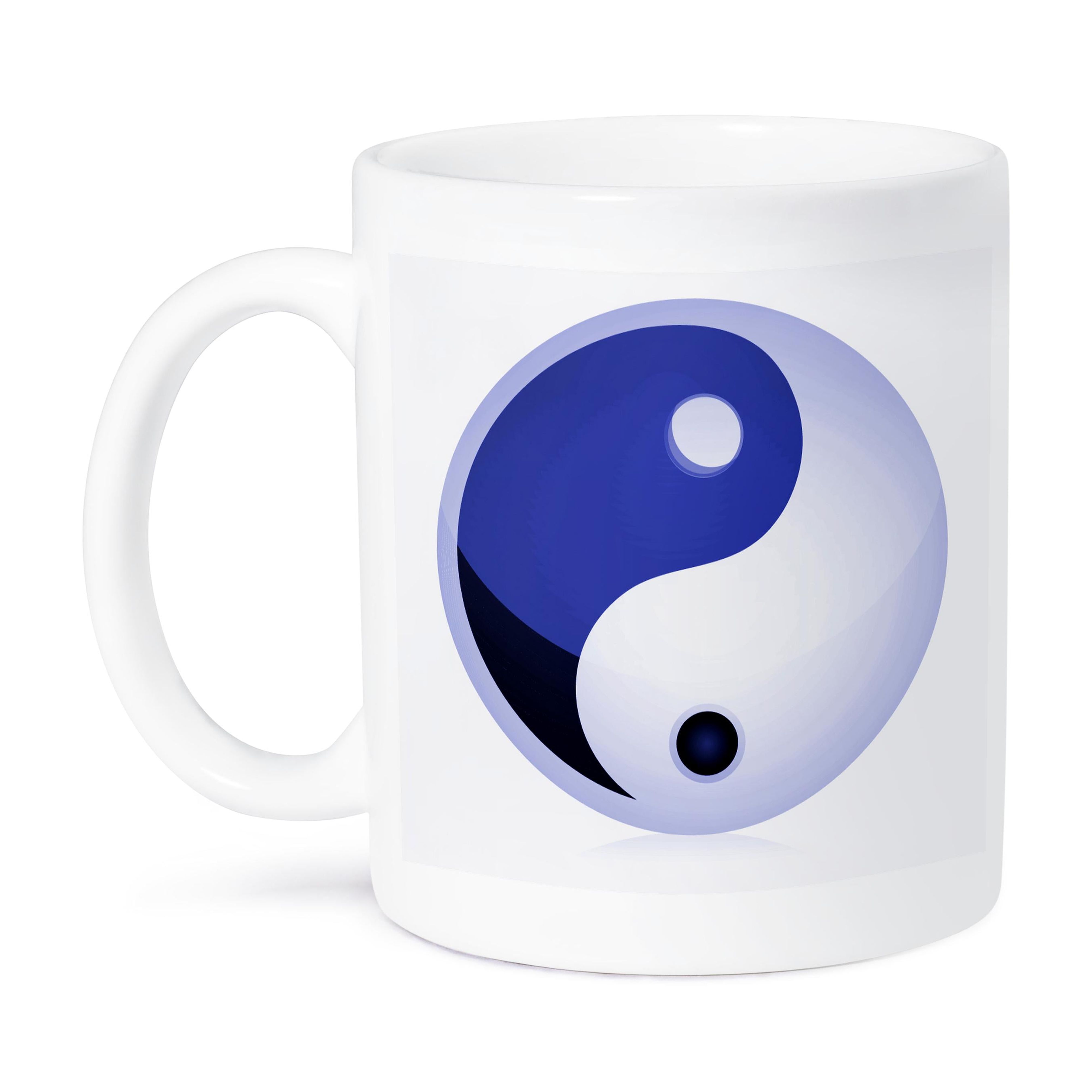 3dRose, Dark and Light Blue Yin and Yang Sign, 15oz Mug - Walmart.com