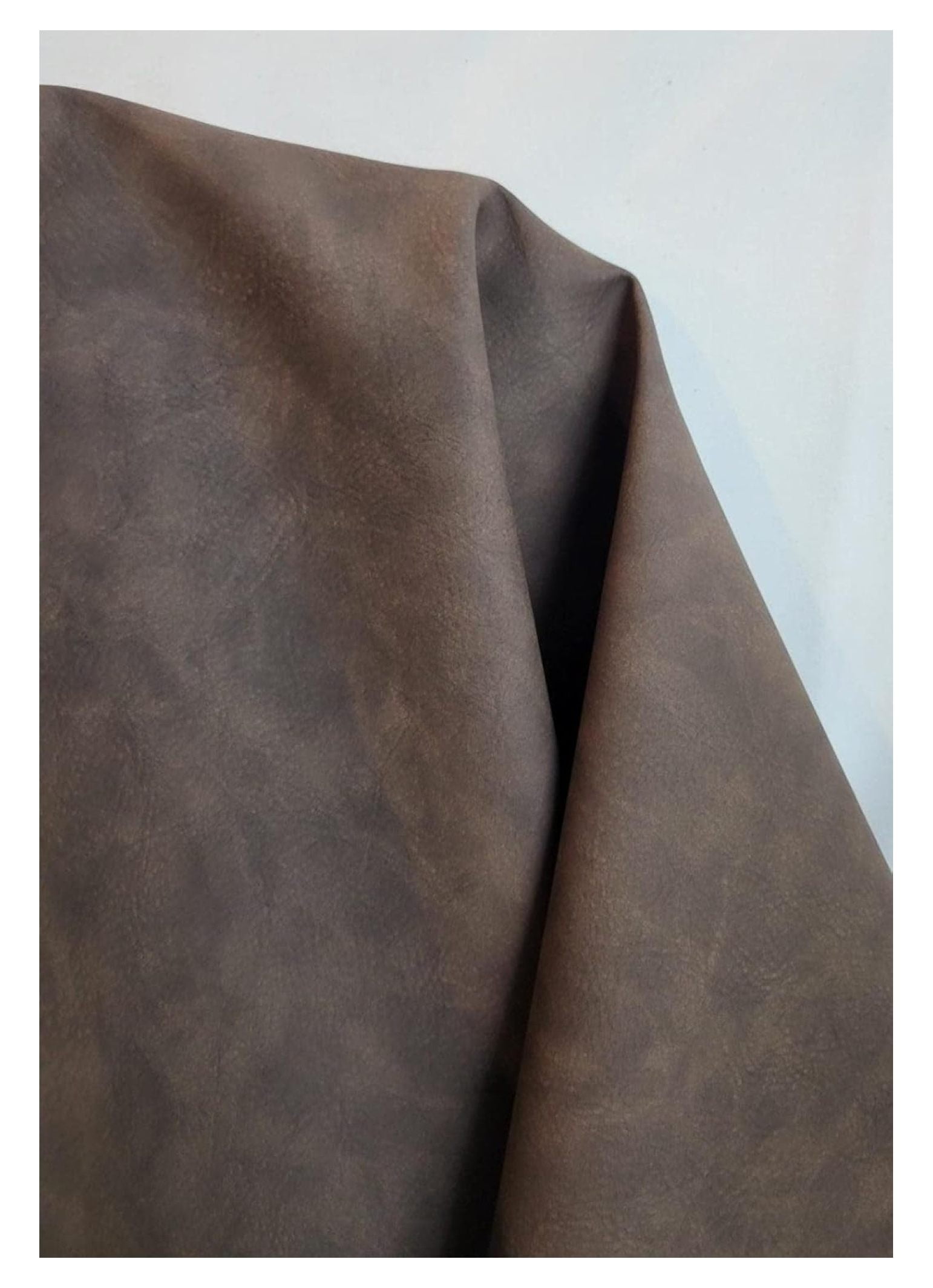 ,Dark brown Tumbled Nubuck Calf Soft Faux Vegan Leather PU {Peta ...