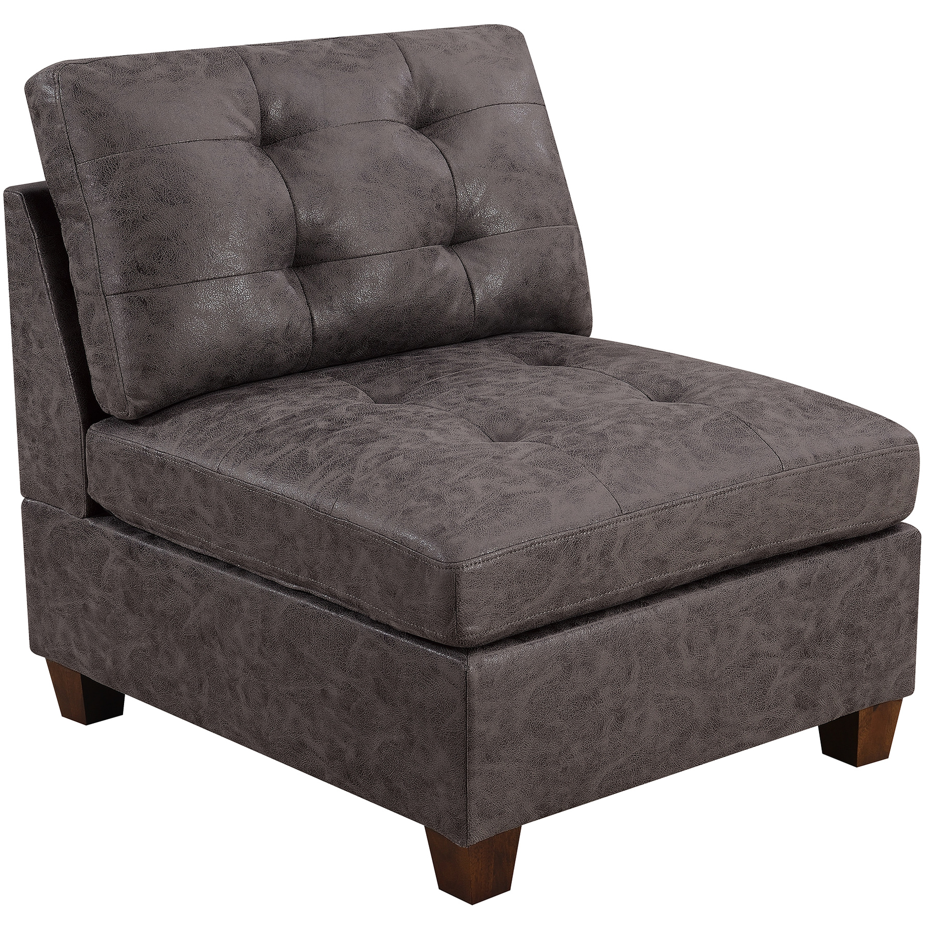 Dark brown color, wooden legs | Create a modular living room setup with ...