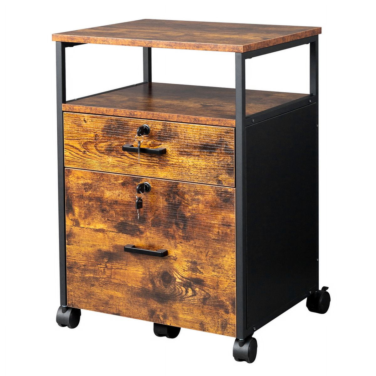 Dark brown with black density board, 2 compartments, wooden filing ...