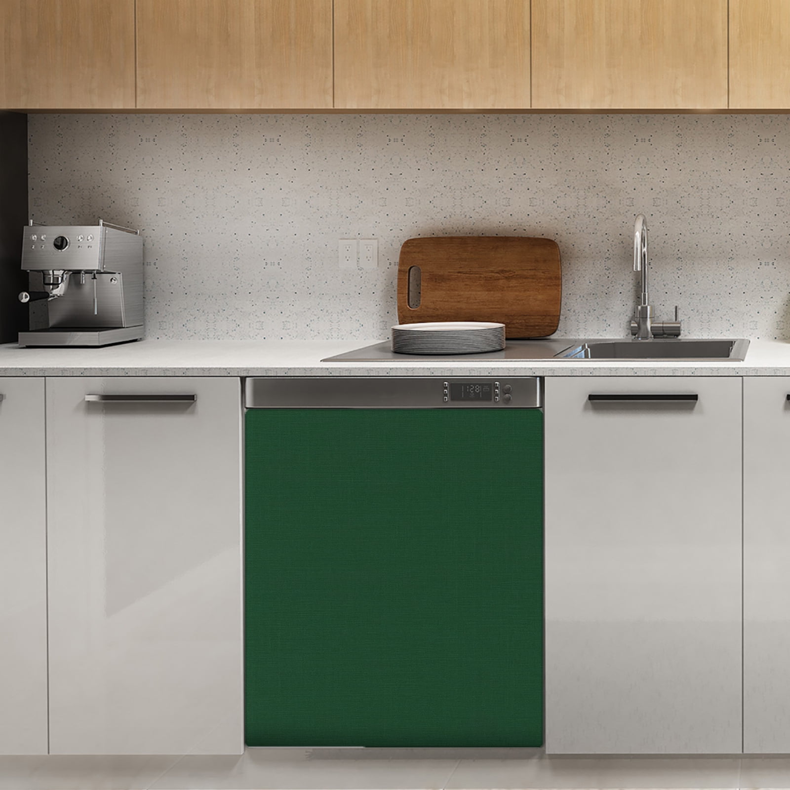 Dark green solid fabric texture Dishwasher Magnet Cover Decorative ...