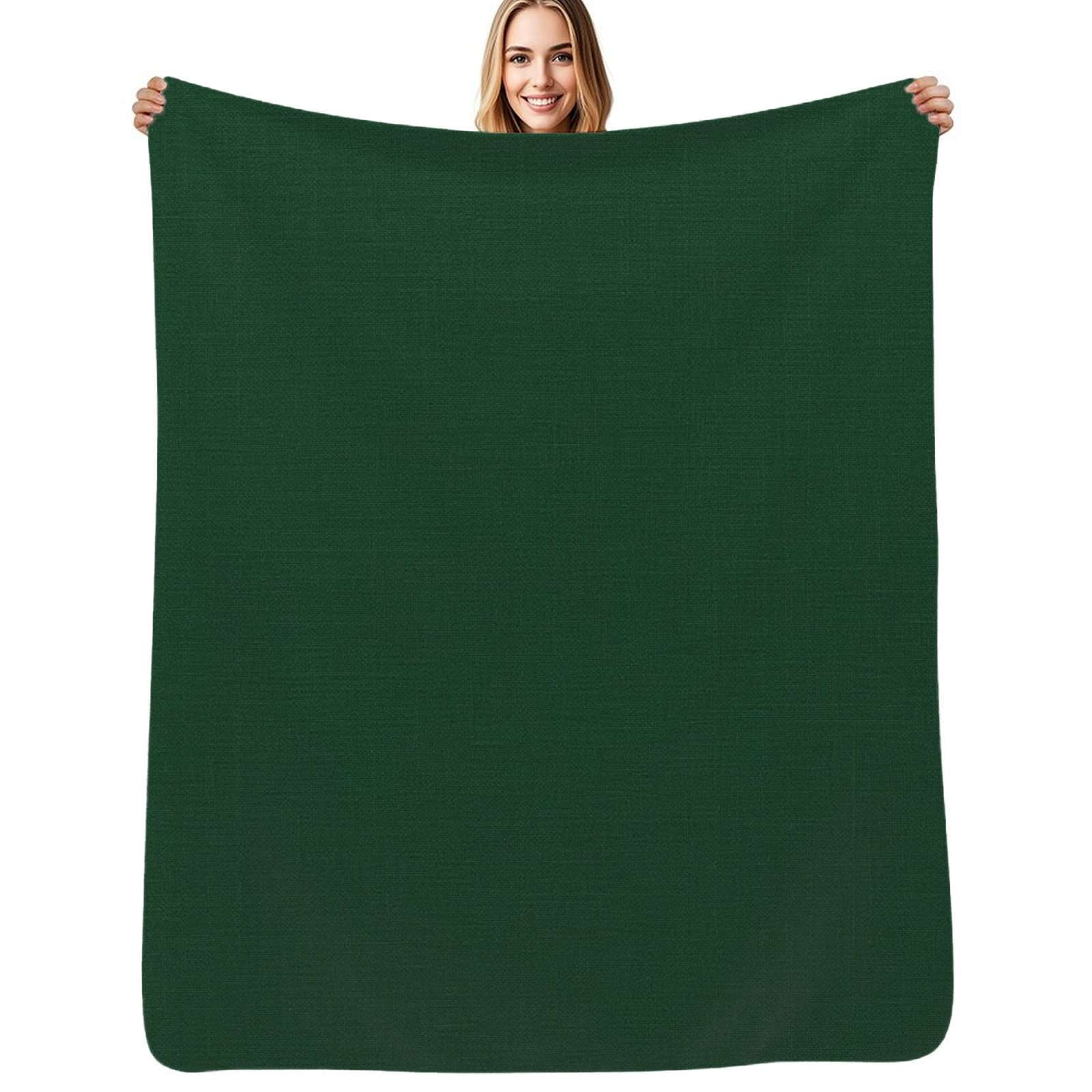 Dark green solid fabric texture Flannel Blankets Soft Throw Blanket ...