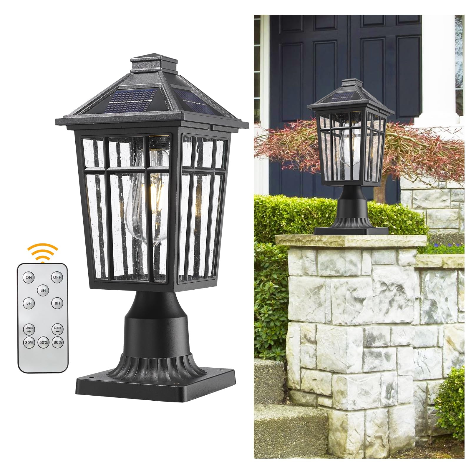 Darkaway Solar Post Lights Lamp Outdoor Pole Light Fixture, Dusk to ...