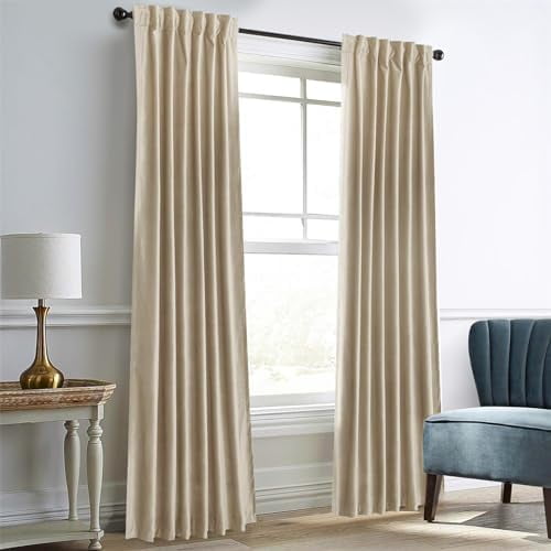 Darkening Velvet Curtains for Living Room Thermal Insulated Rod Pocket ...
