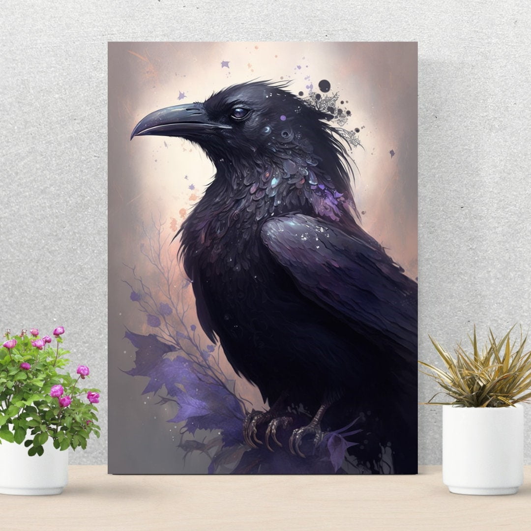 Darkness Descends - Dark Raven Canvas Wall Art - Walmart.com