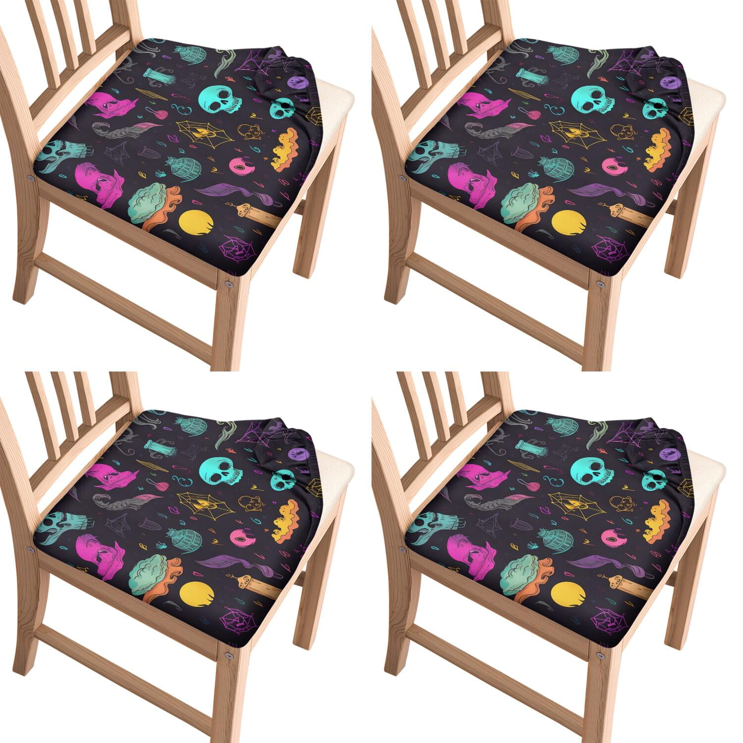 Darkness Themed Halloween Chair Covers 4-Pack - Gothic Stretchable ...