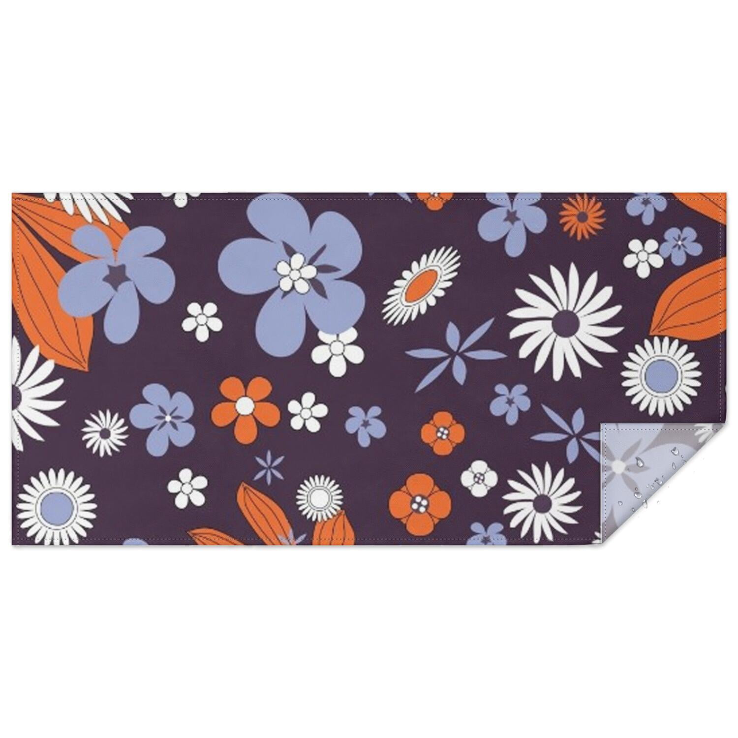 Darkpurple Daisy Flower Orange Petals Pattern Rectangle Tablecloth 60 ...