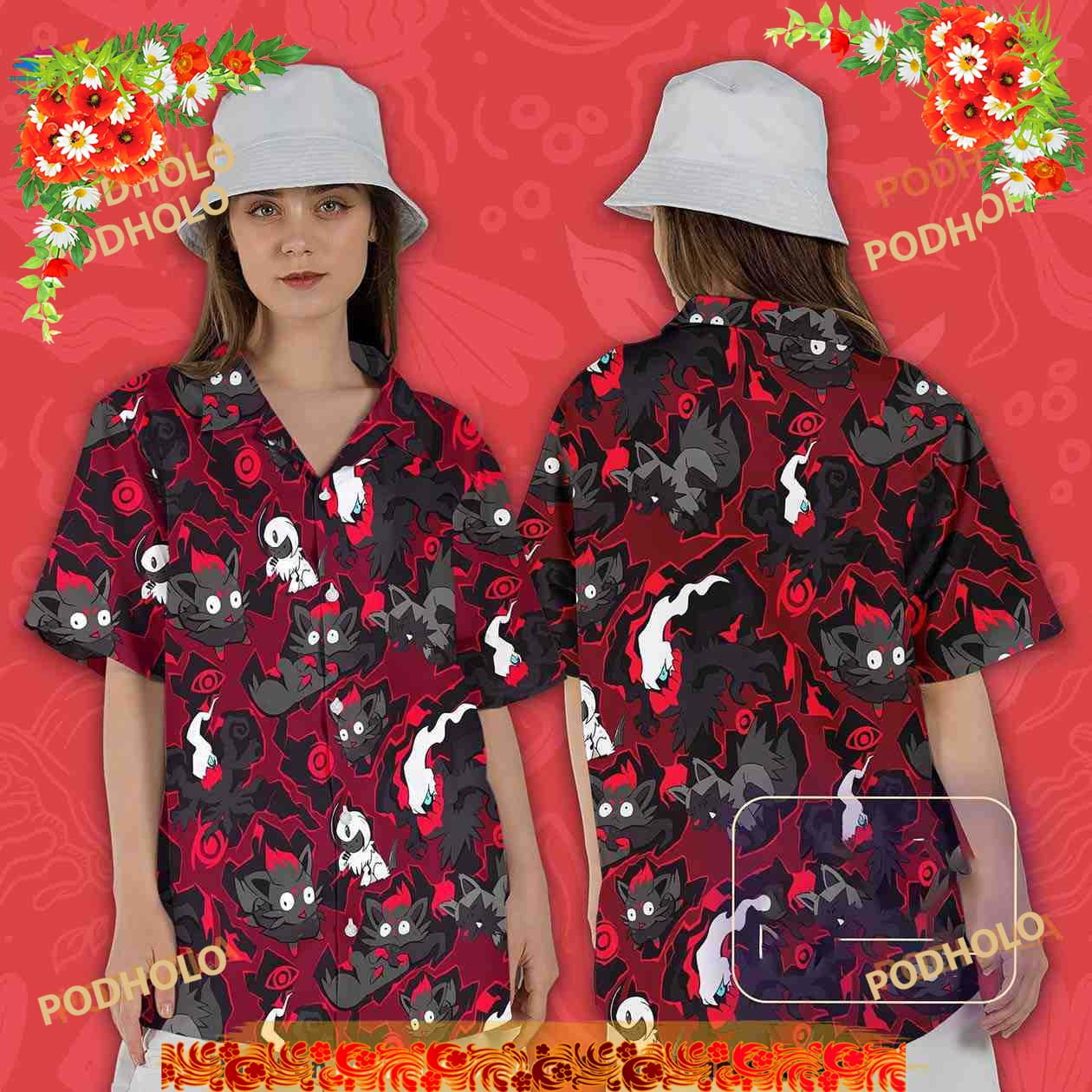 Darkrai Dark Hawaiian Shirt, Darkrai Birthday Button Up Shirt, Japanese ...