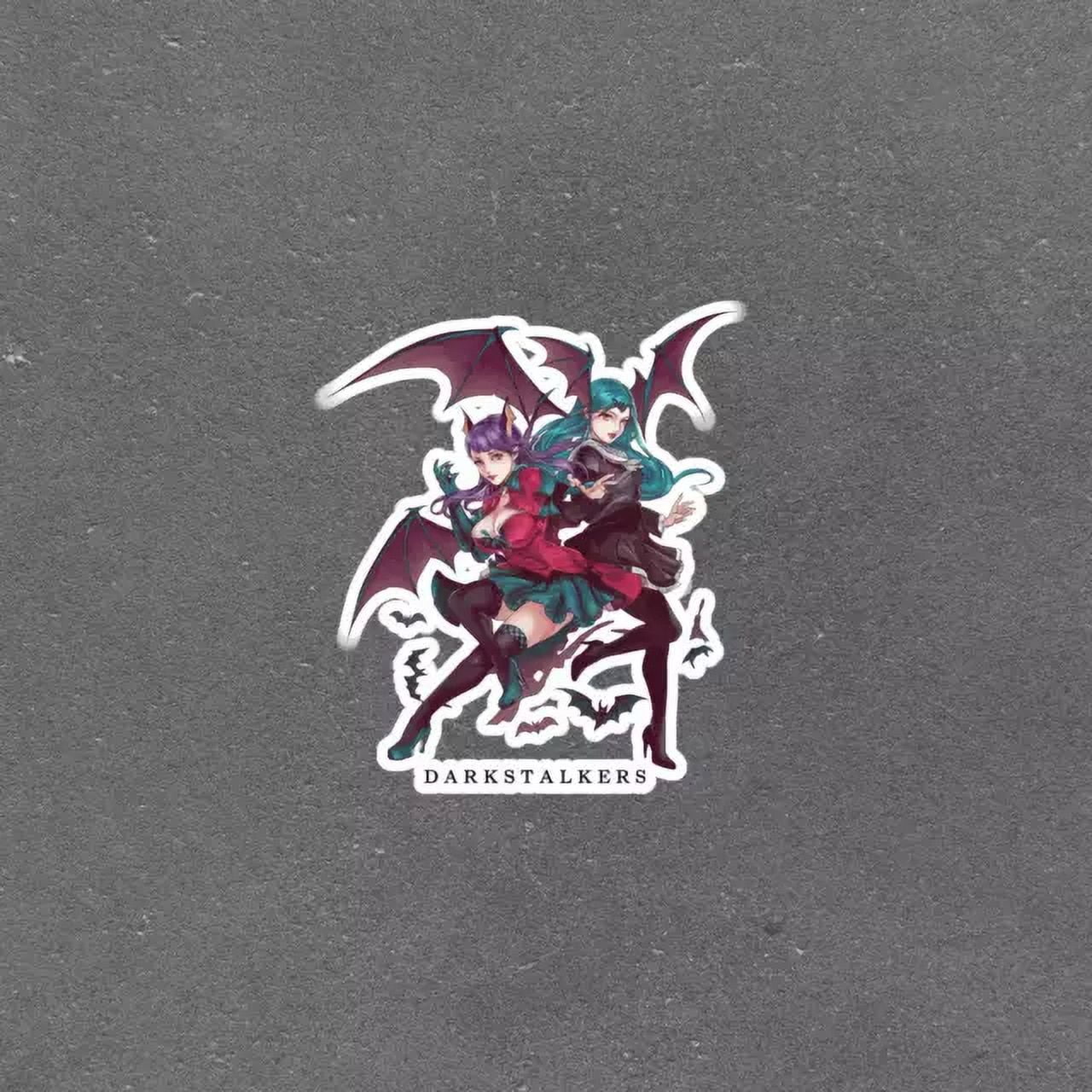 Darkstalkers Morrigan & Lilith Demon Succubus Duo Vampire Stickerphone ...