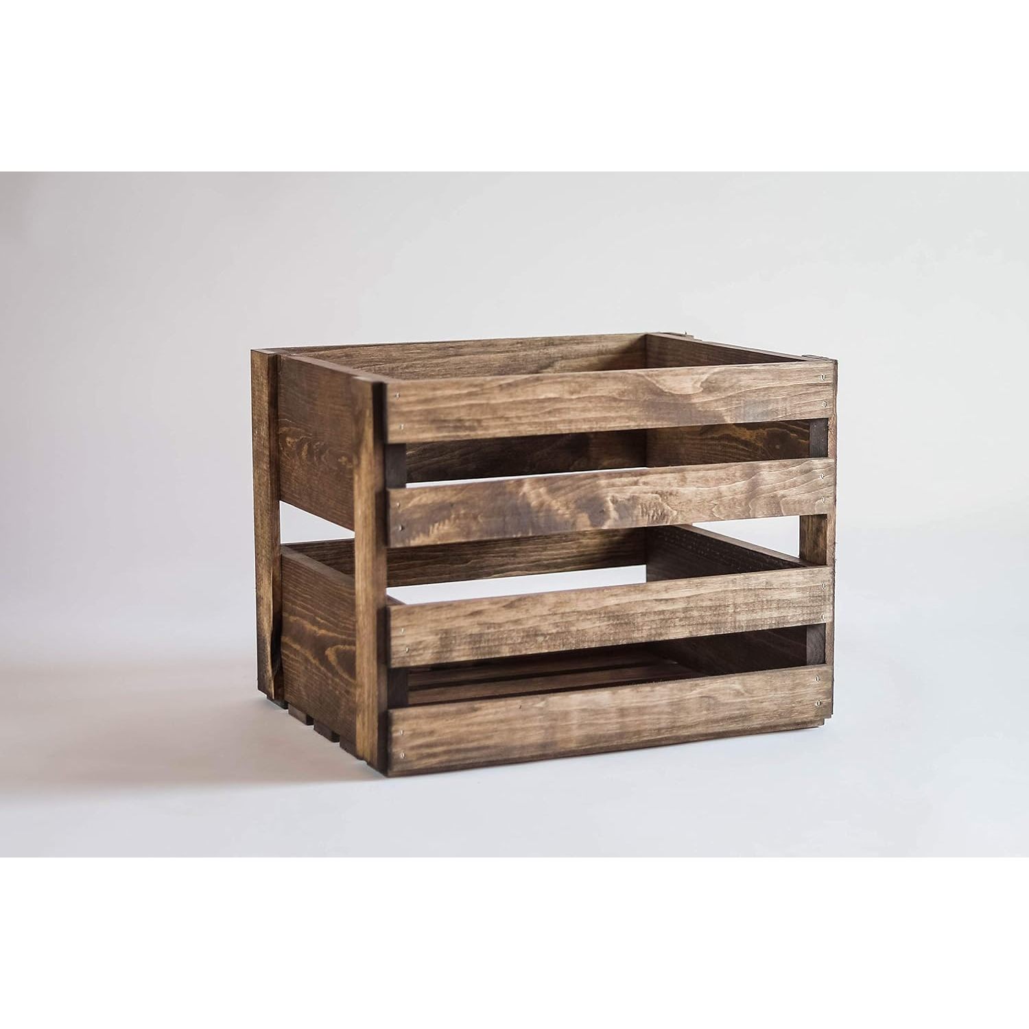 Darla'Studio 66 Medium Stained Vinyl Record Holder Wood Crate - Walmart.com