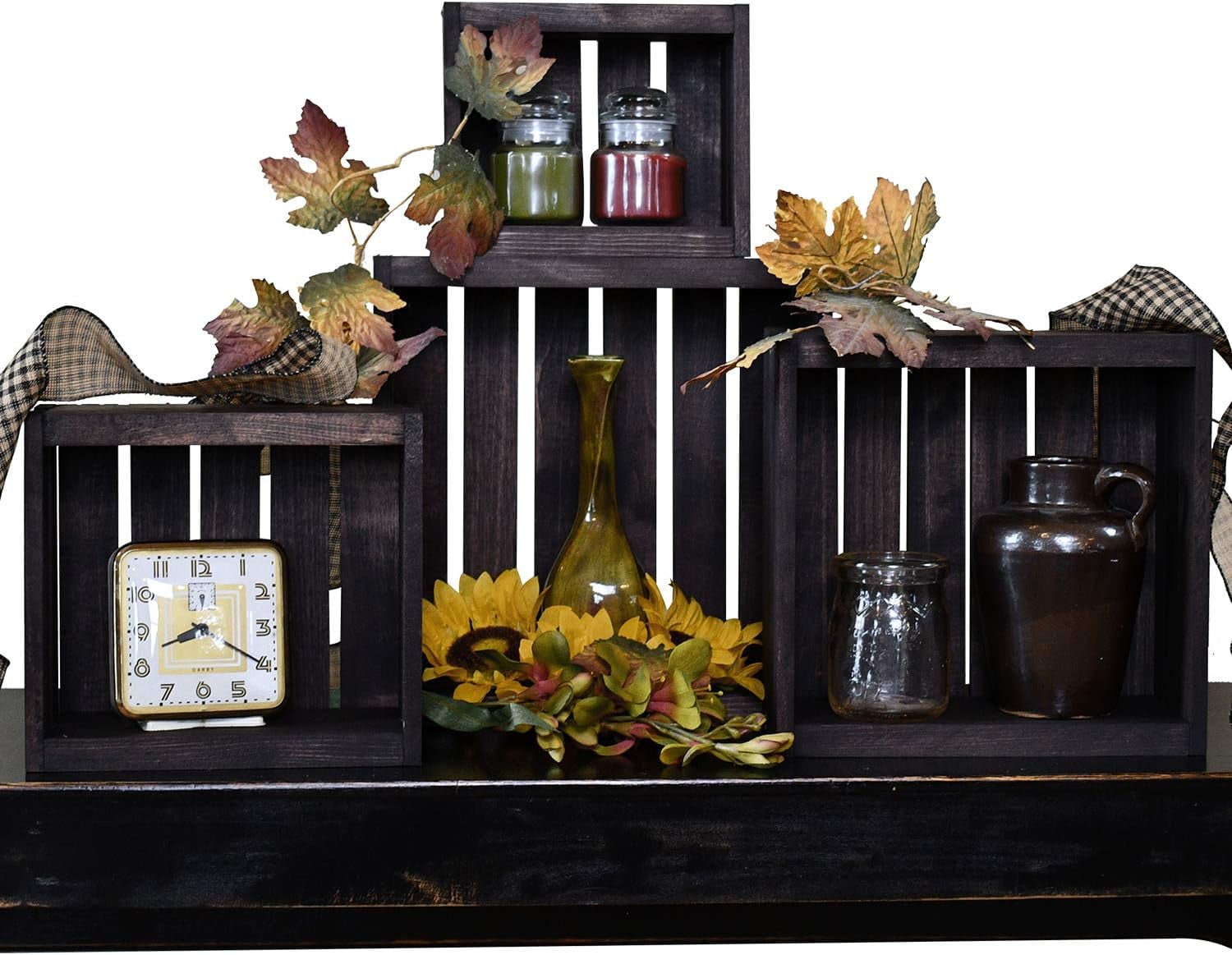 Darla'Studio 66 Vintage Stained- Rustic Wood Crates- Set of 4 - Walmart.com