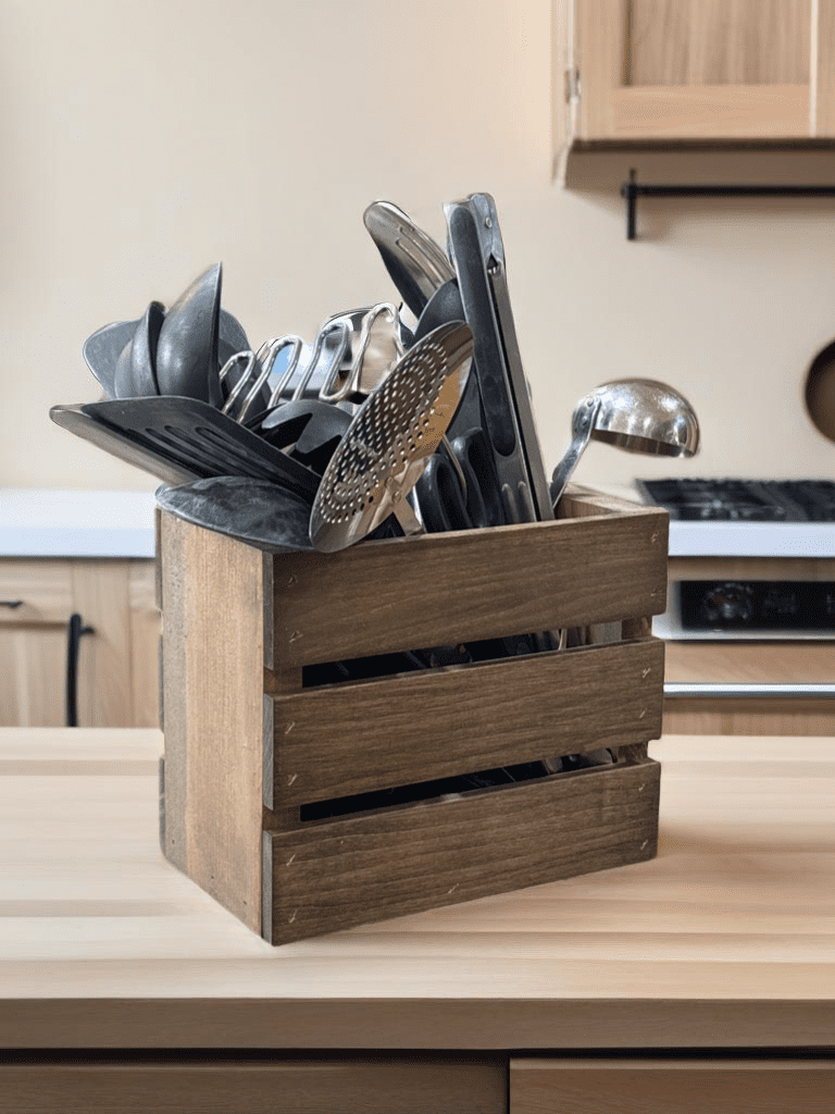 Darla'Studio 66 Wood Crate Utensil Holder - Walmart.com