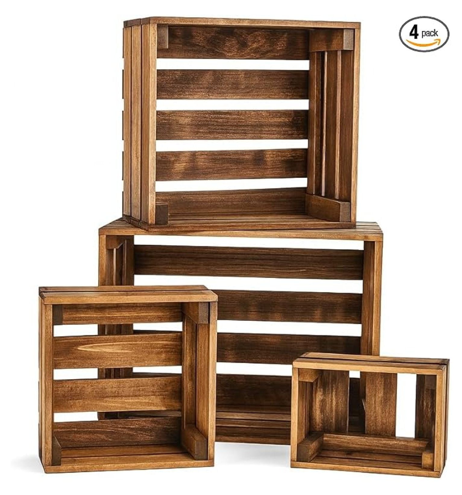 Darla’s Studio 66 Rustic Wooden Nesting Crates, Set of 4 — Decorative ...