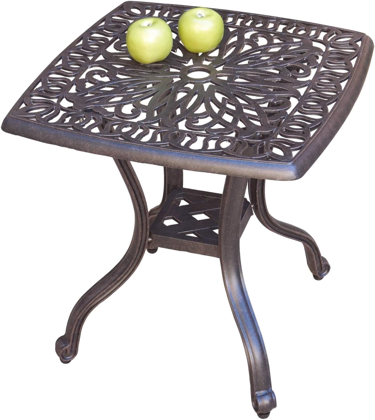 Darlee Elisabeth Cast Aluminum Outdoor Patio End Table - 21 Inch Square ...
