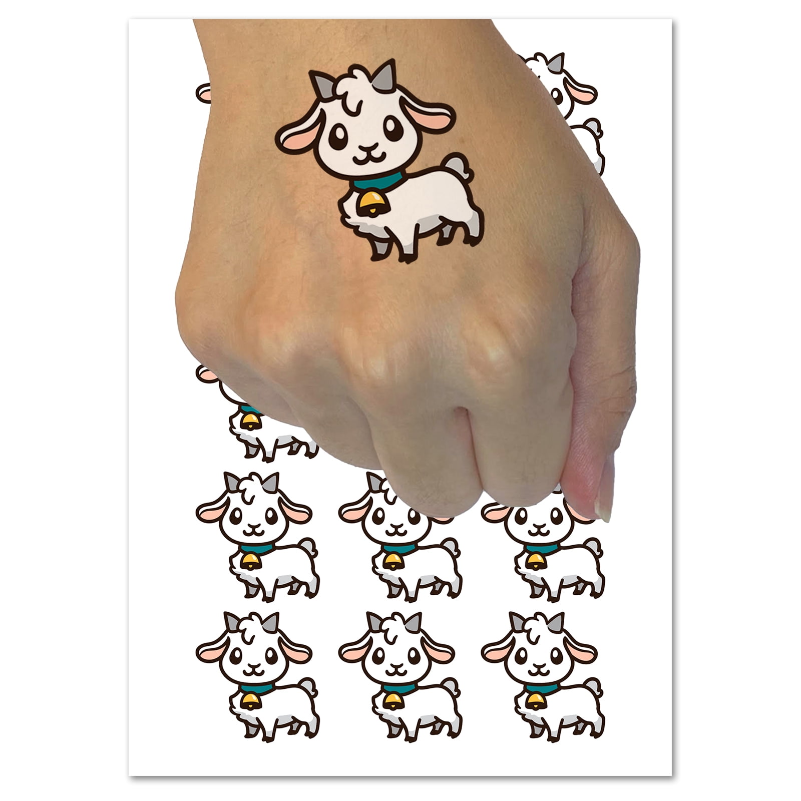 Darling Goat Farm Animal Water Resistant Temporary Tattoo Set Fake Body ...