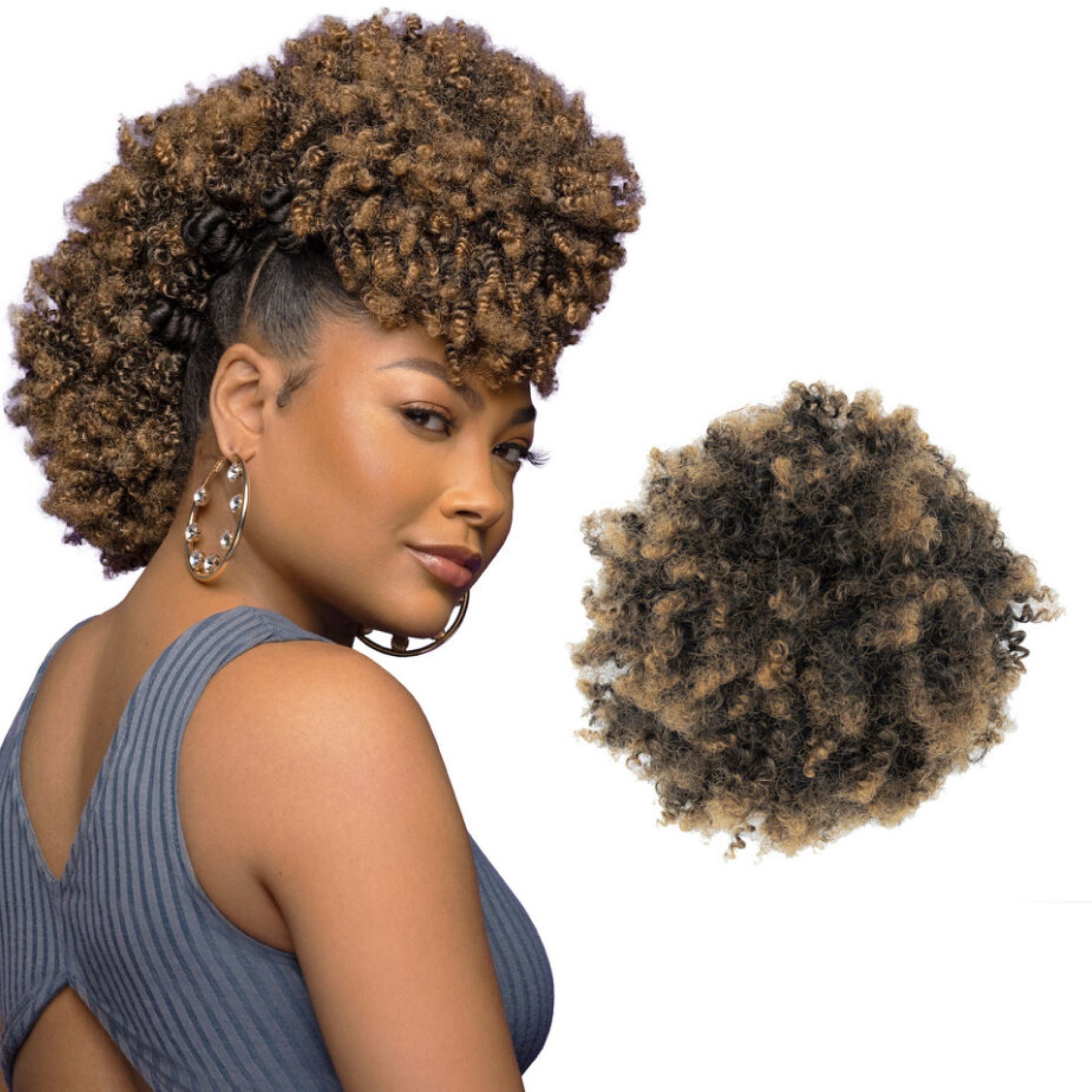 Darling Kinky Curly Afro Puff Drawstring Ponytail, #1/27, Adult, Female ...