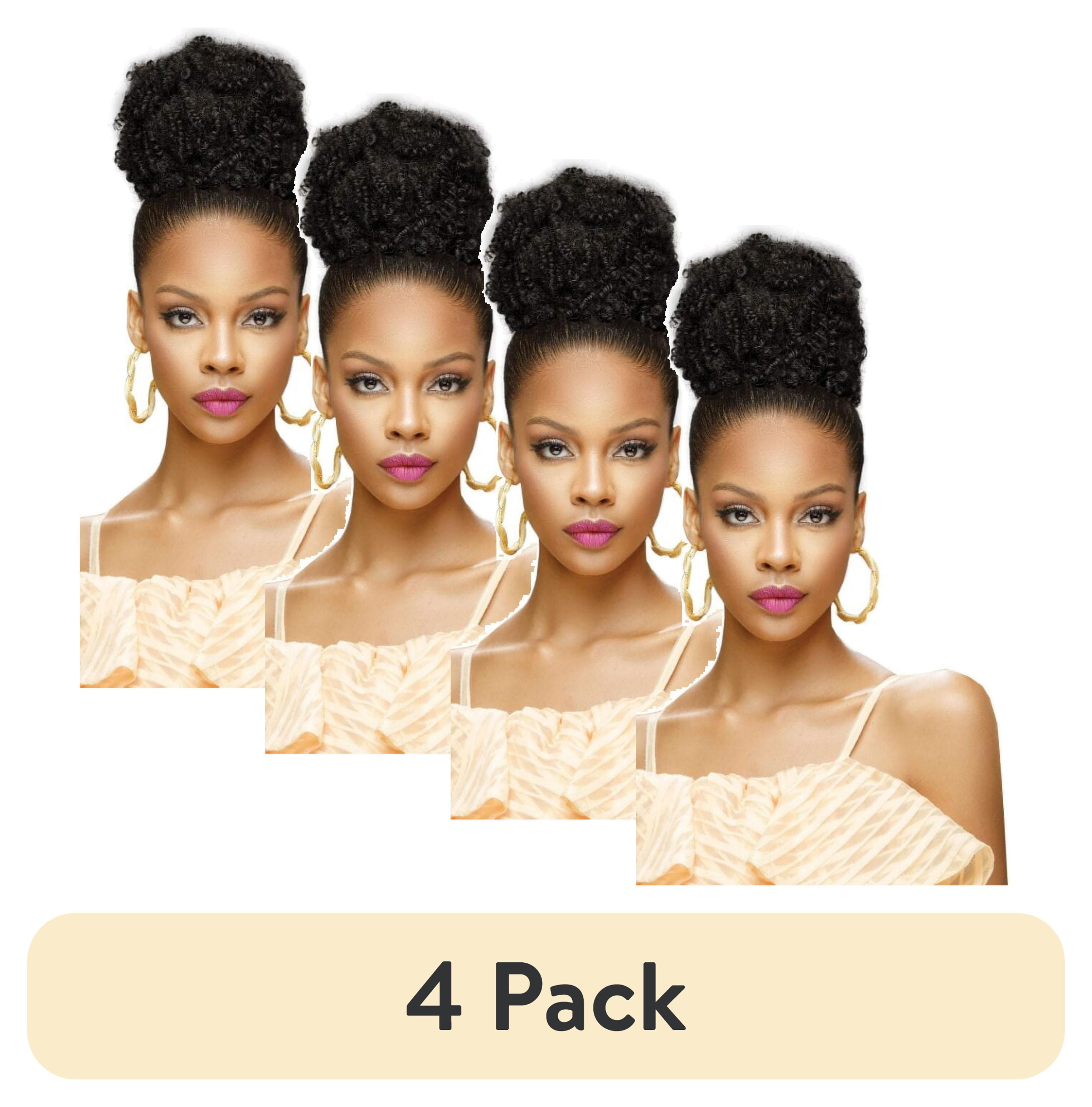 (4 pack) Darling Kinky Curly Afro Puff Drawstring Ponytail, #1B, Female ...