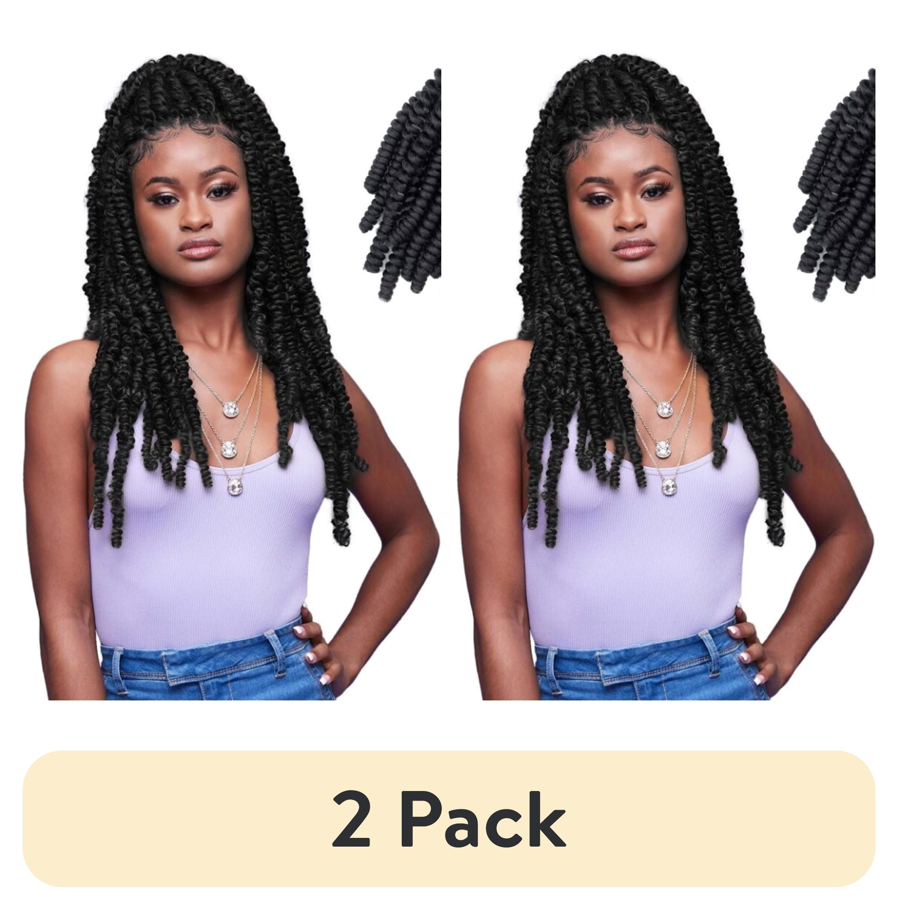 (2 pack) Darling Passion Twist Crochet Hair 2X Pack, 24 inch, #1B ...