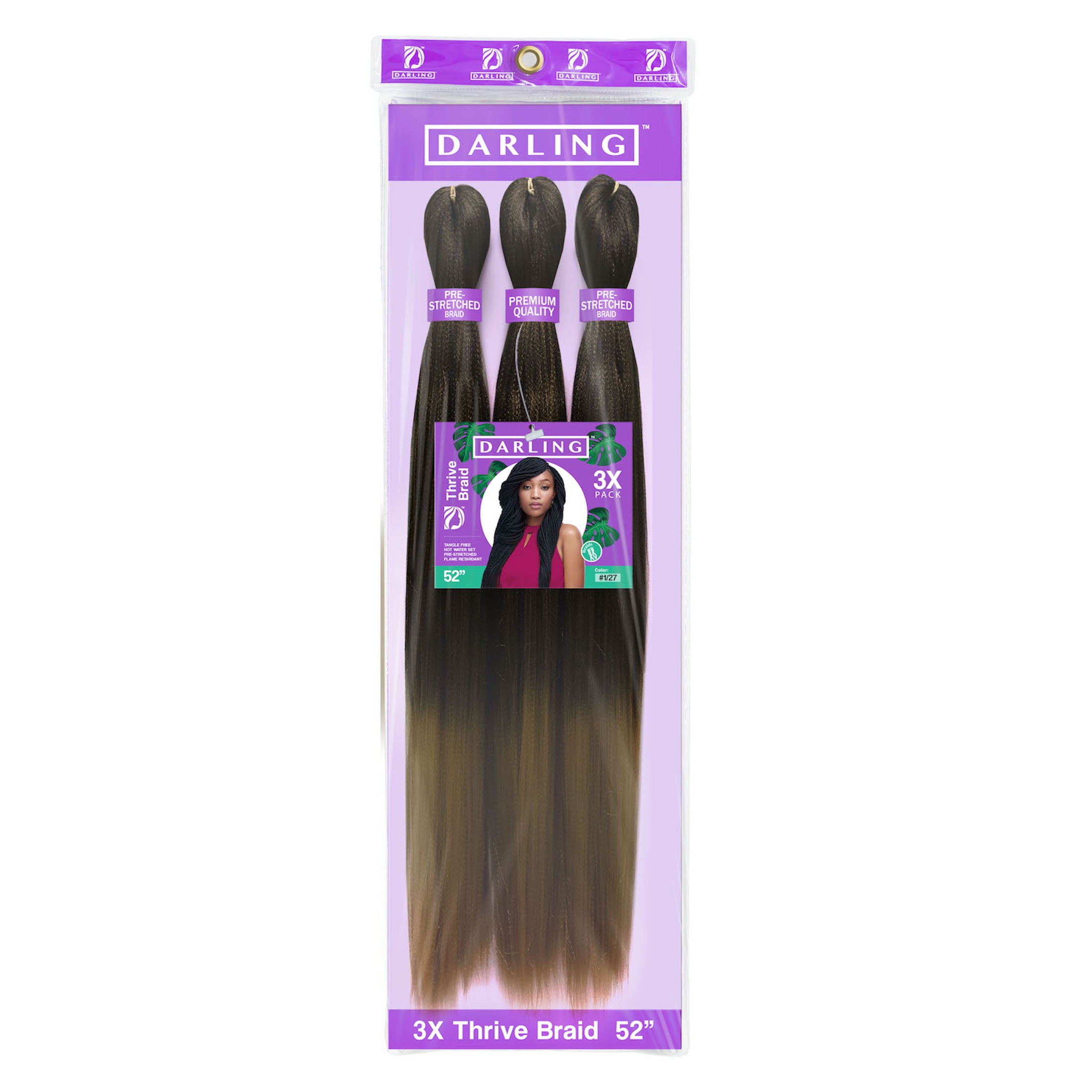 Darling Pre-Stretched Thrive Braid Hair 3X Pack, 52 Inch, #1/27, Adult ...