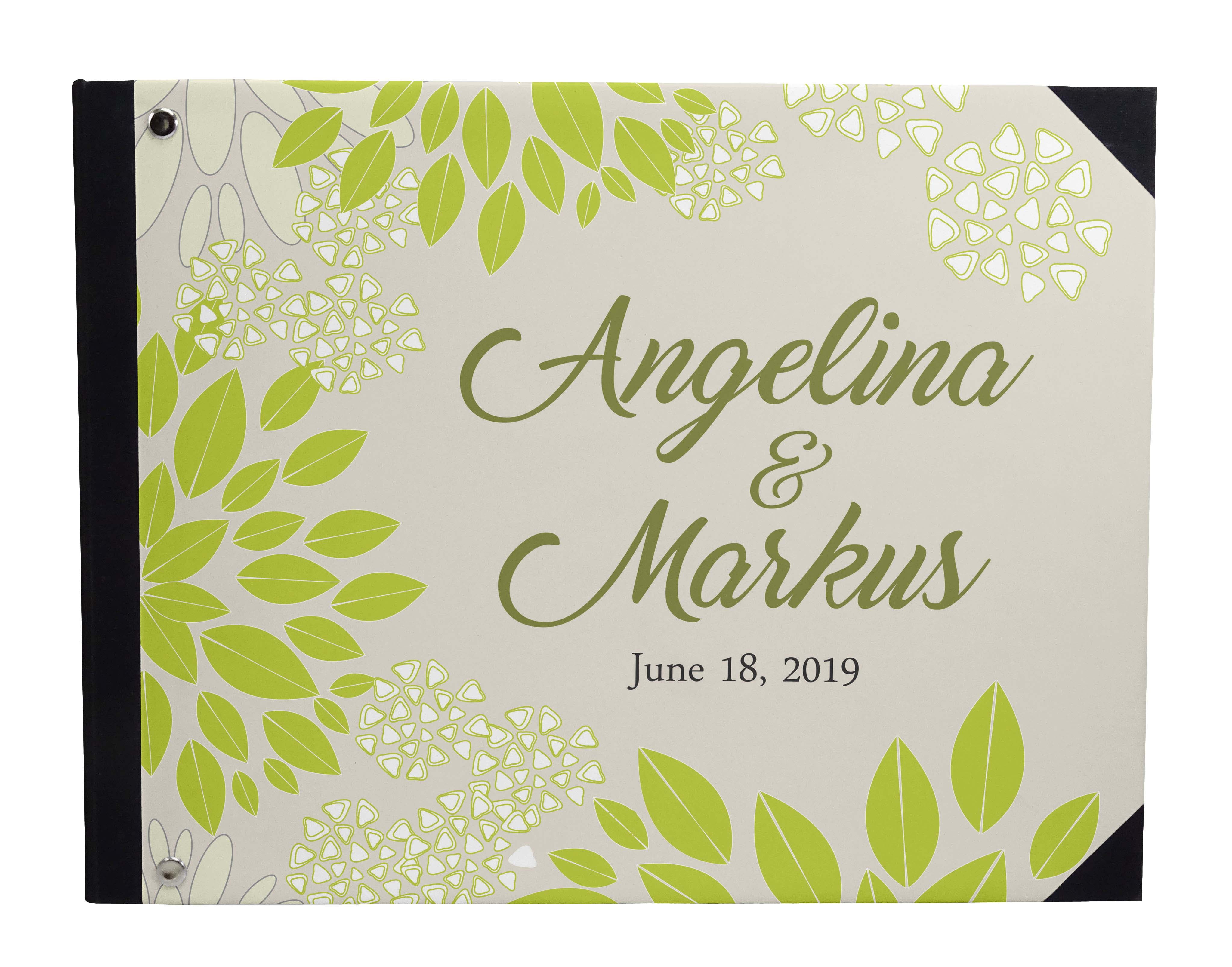 Darling Souvenir Blue Leaves Block Print Wedding Guest Book Hardbound ...